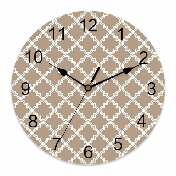 Wall Clock Moroccan Pattern Clocks PVC Silent Non-Ticking Battery ...