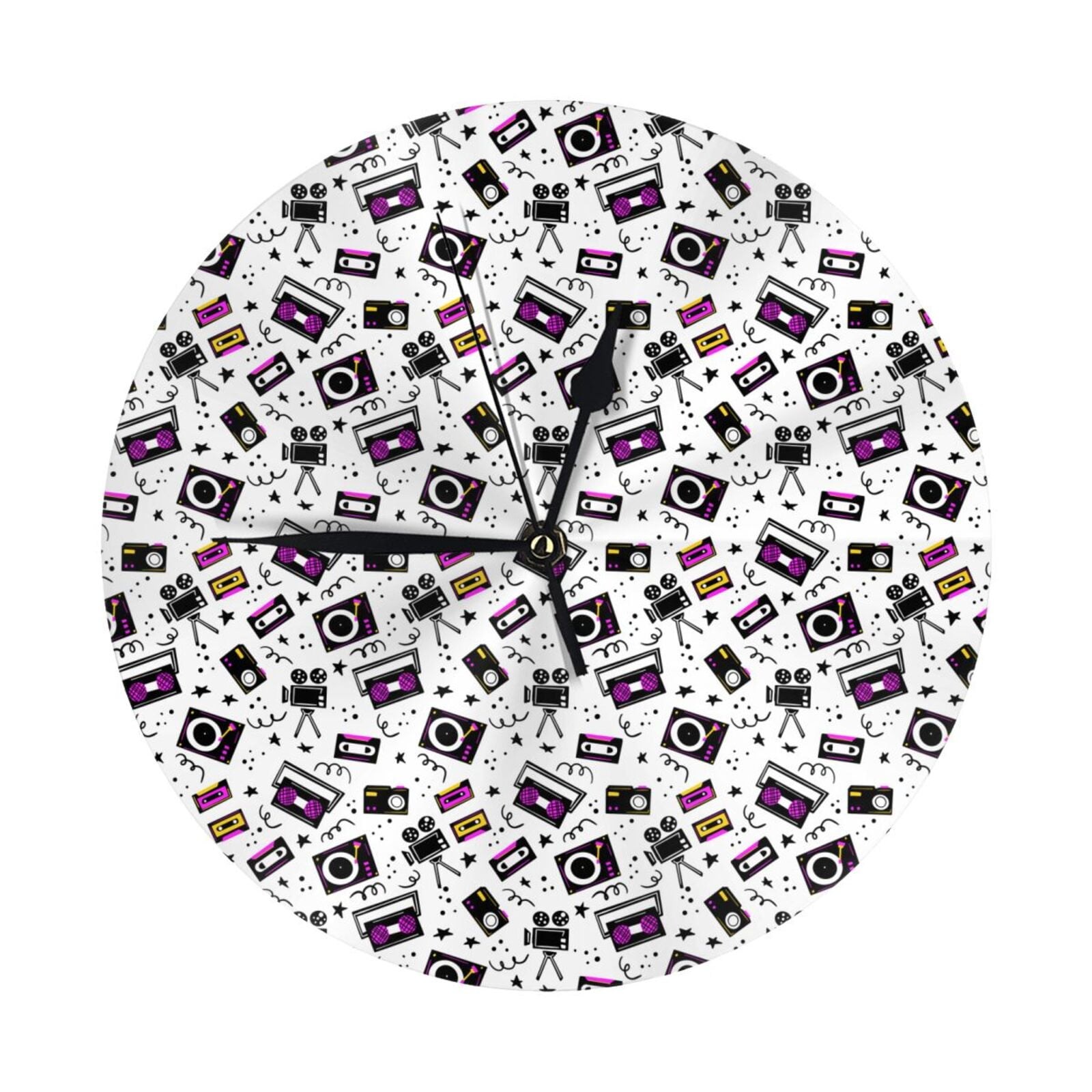 Wall Clock, Music Player Wall Clocks Battery Operated Silent Kitchen ...