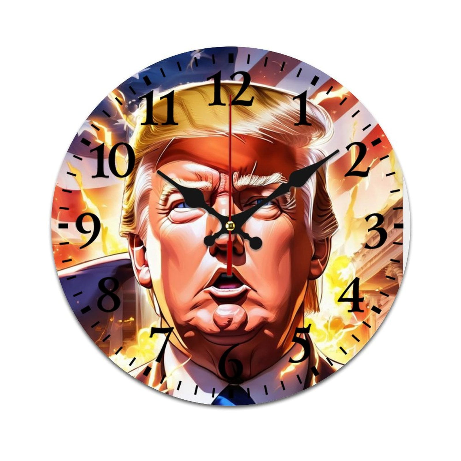 Wall Clock Mute without Ticking-Humorous Character Comic Pattern Funny ...