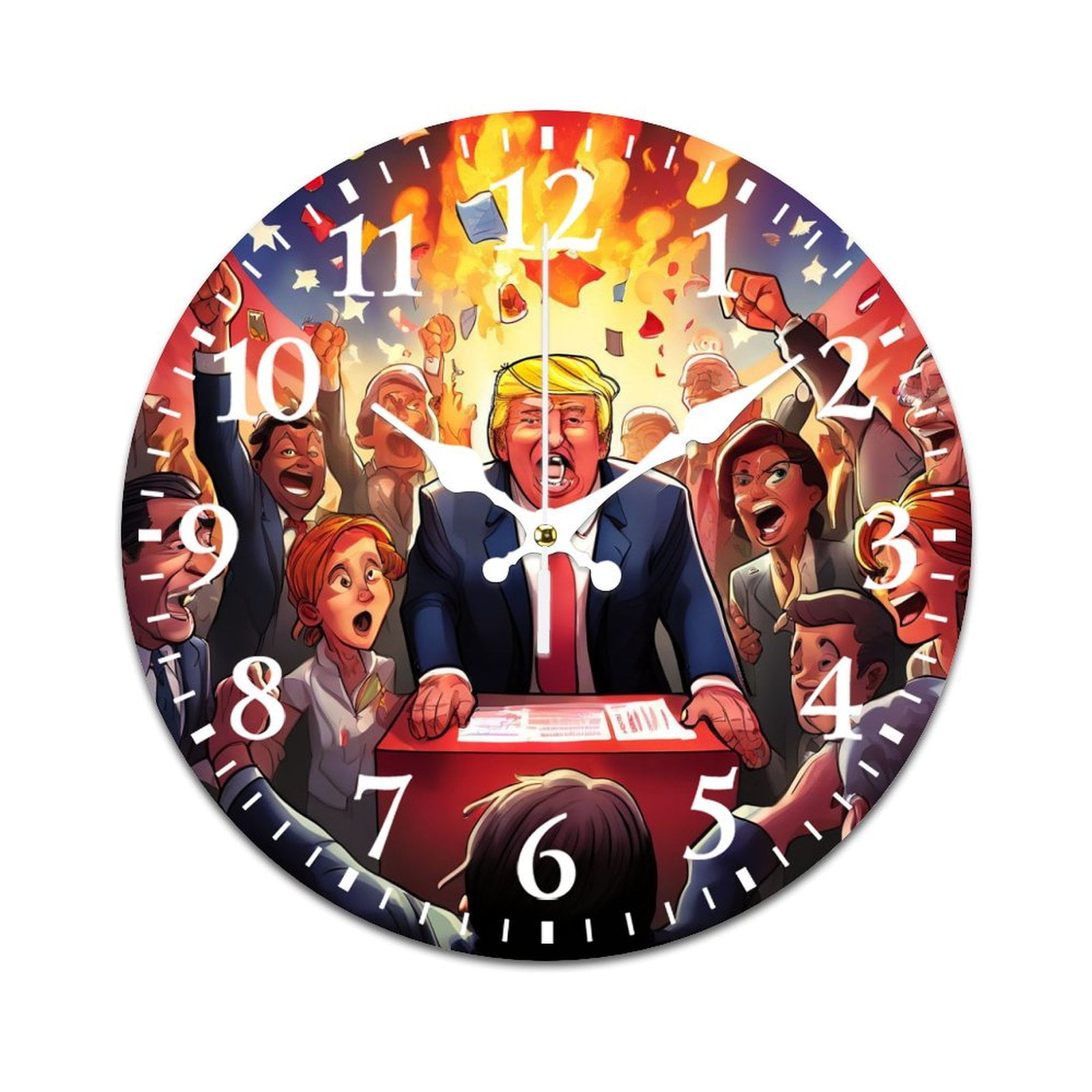 Wall Clock Mute without Ticking-Modern Art Humorous Comic Figures ...