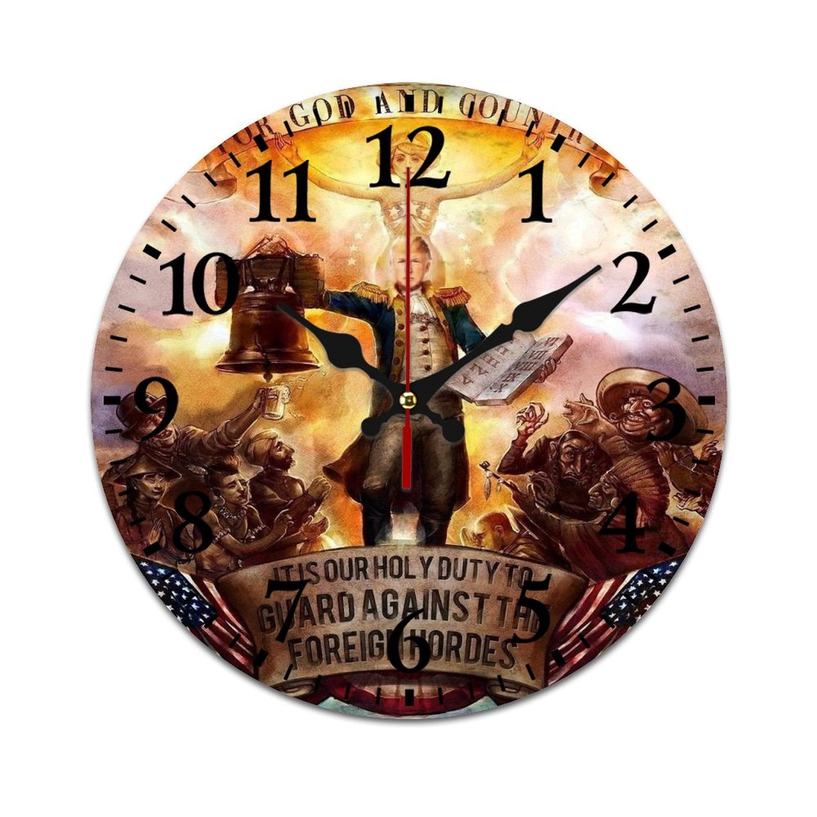 Wall Clock Mute without Ticking-Time Pattern Funny Living Room and ...