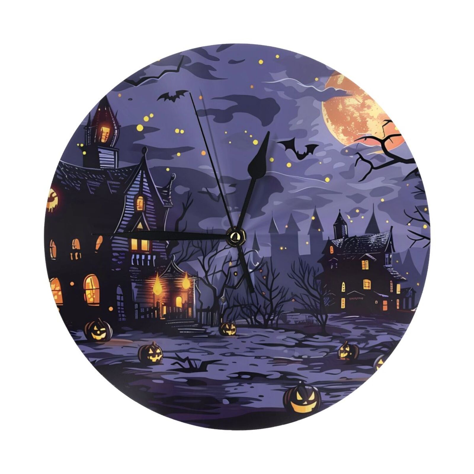 Wall Clock, Mystery House Halloween Night Wall Clocks Battery Operated ...