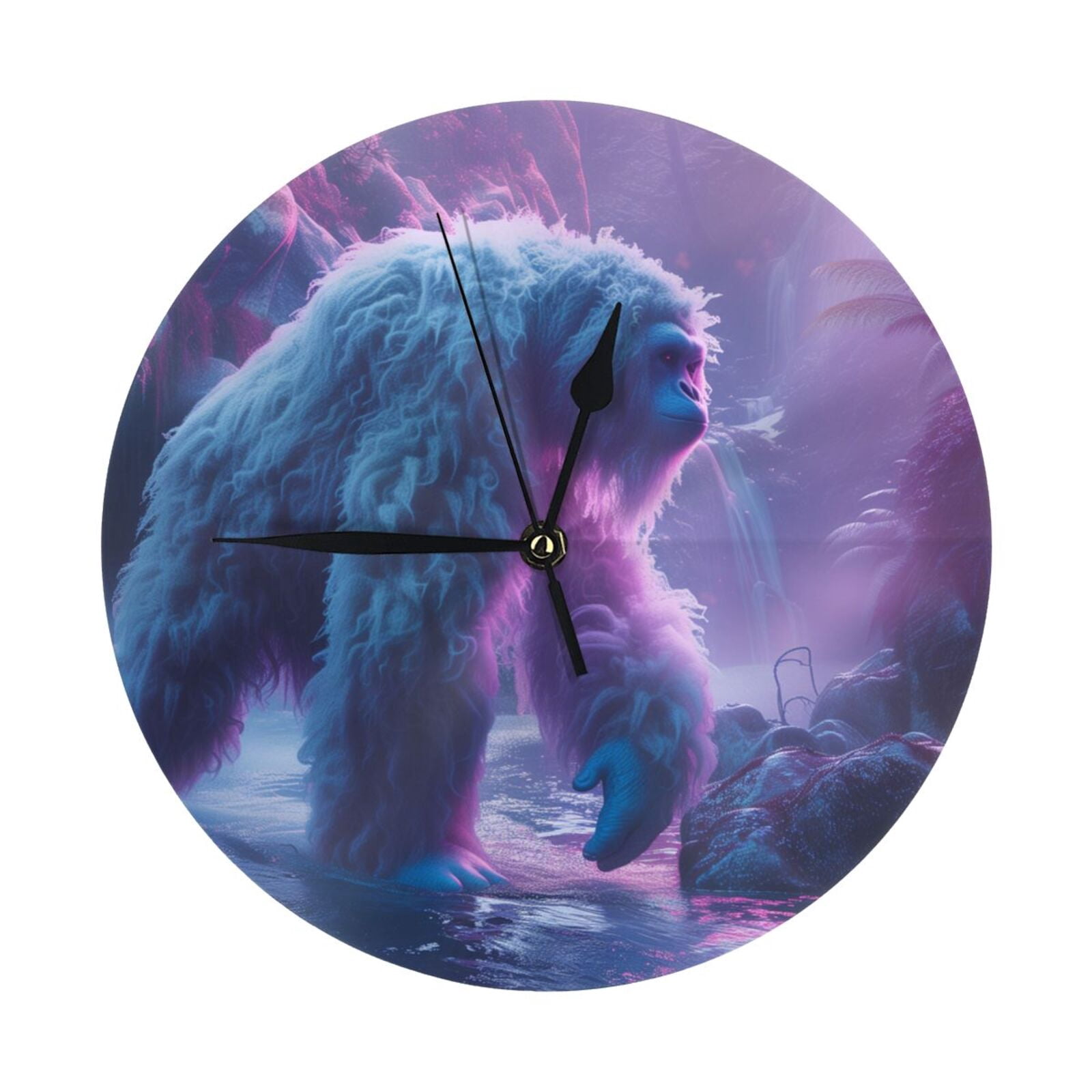 Wall Clock, Mystical White gorilla Jungle Wall Clocks Battery Operated ...