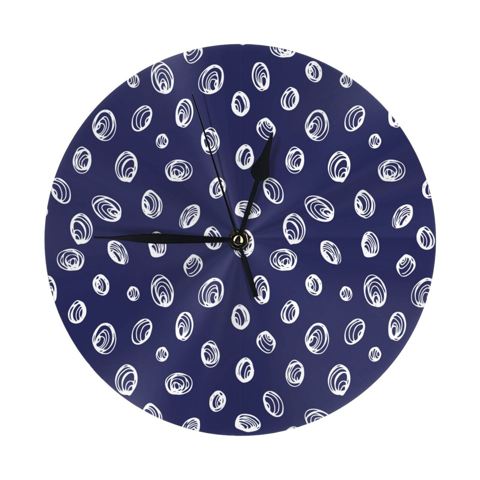 Wall Clock Navy Abstractly Wall Clocks Battery Operated, Modern Wall ...