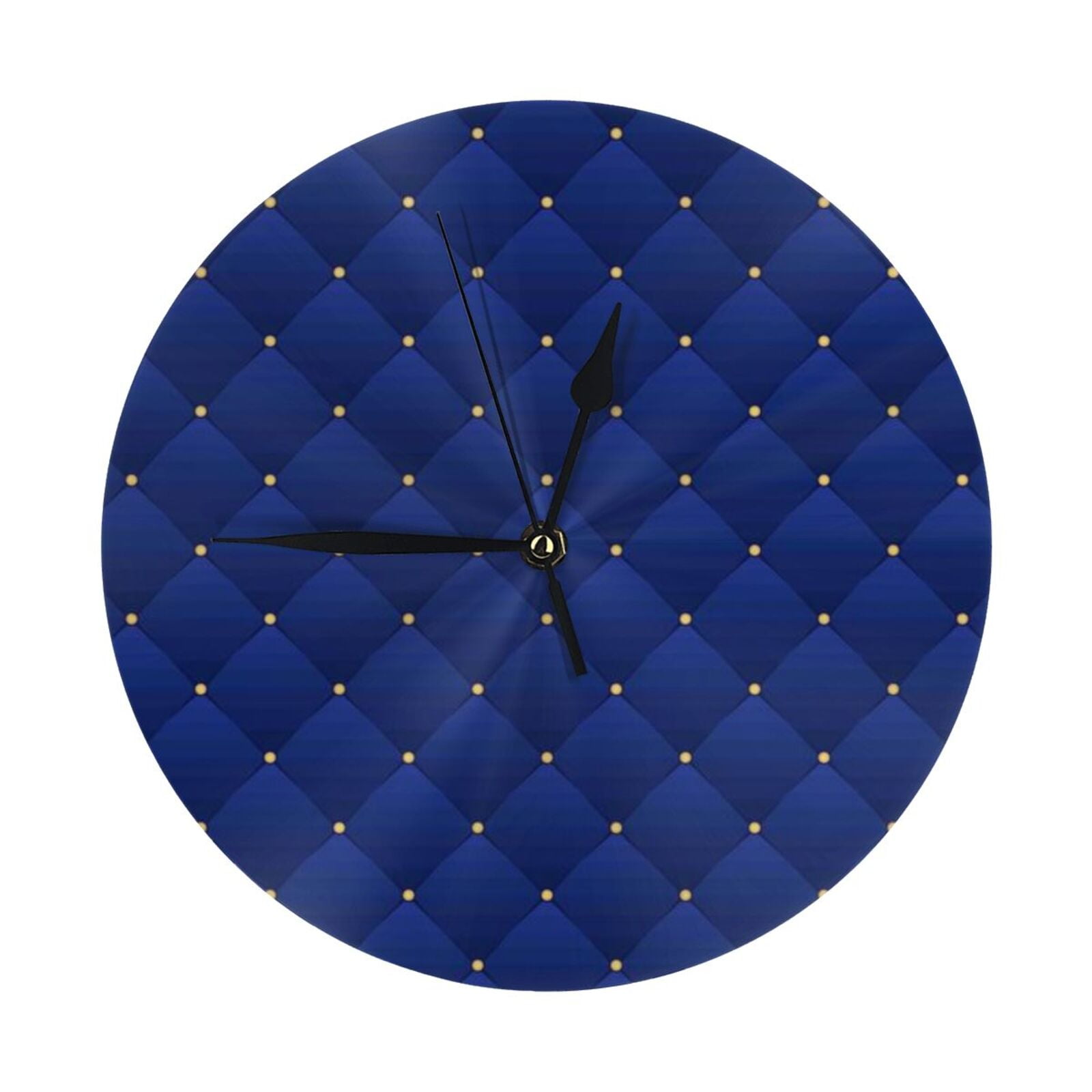 Wall Clock, Navy Blue Wall Clocks Battery Operated Silent Kitchen ...