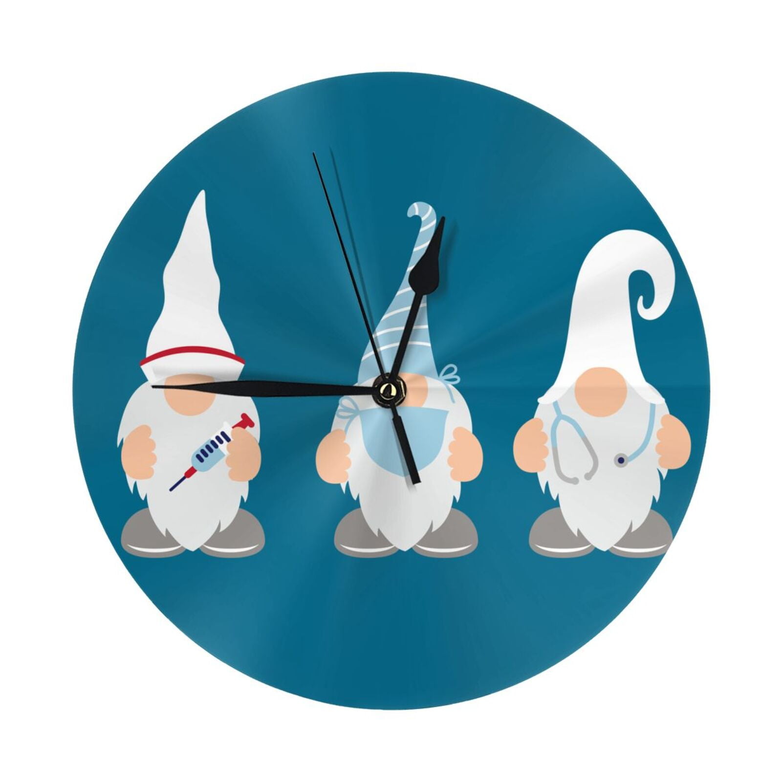 Wall Clock Nurse Doctor Gnomes Wall Clocks Battery Operated, Modern ...