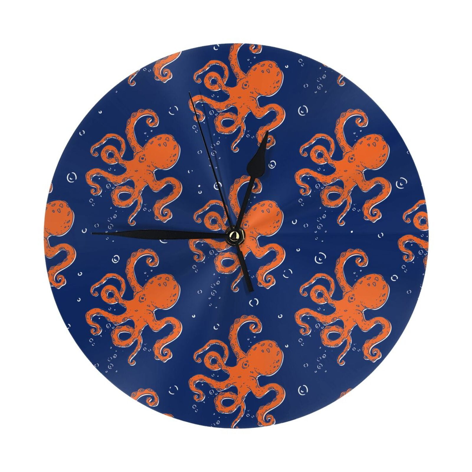 Wall Clock, Octopus Wall Clocks Battery Operated Silent Kitchen Office ...