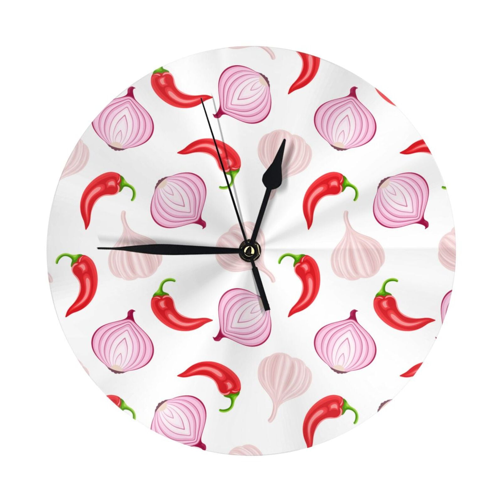 Wall Clock Onion Pattern chili Wall Clocks Battery Operated, Modern ...