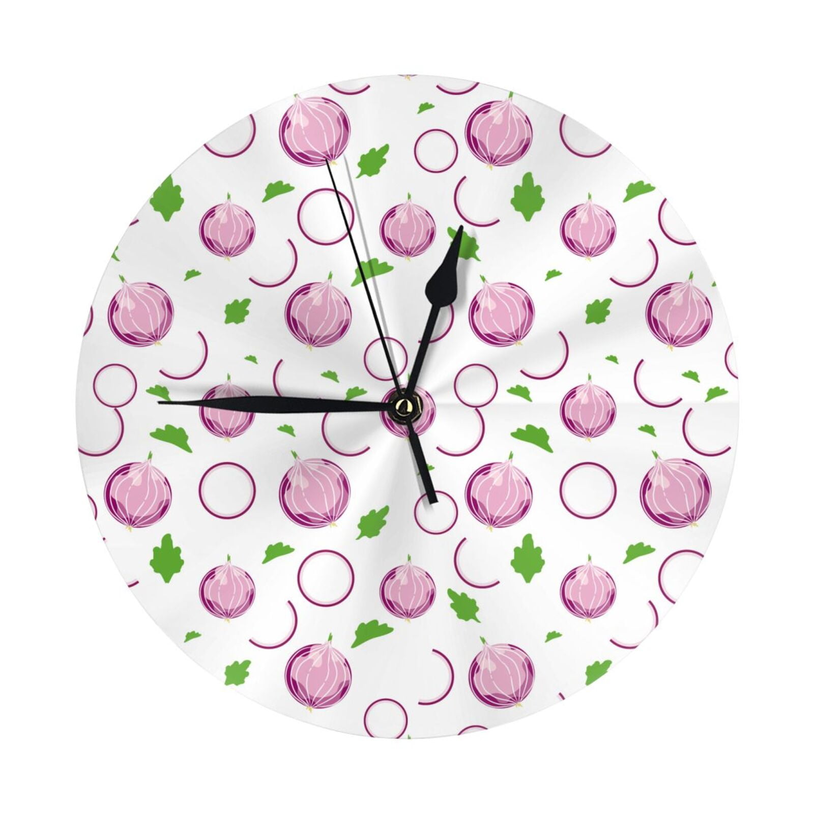 Wall Clock, Onion Pattern leaf Wall Clocks Battery Operated Silent ...
