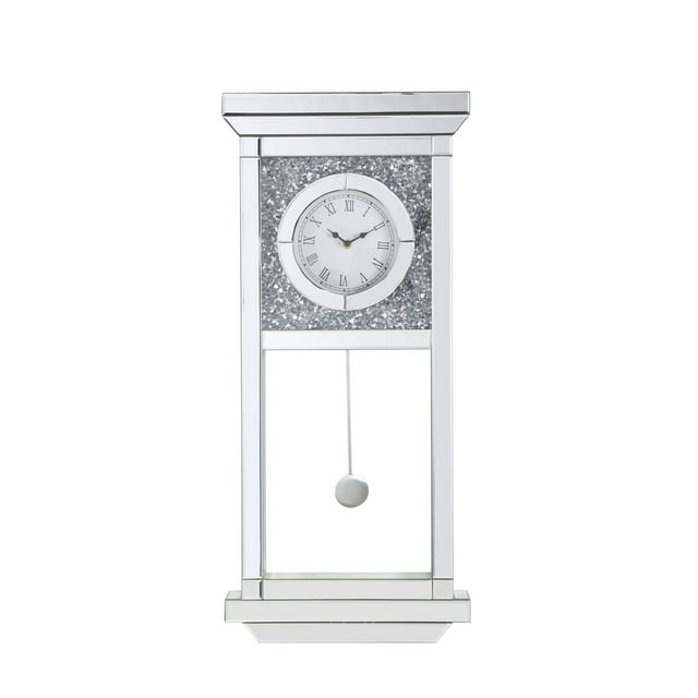 Wall Clock, Pendulum Wall Clock with Mirrored and Faux Diamonds ...