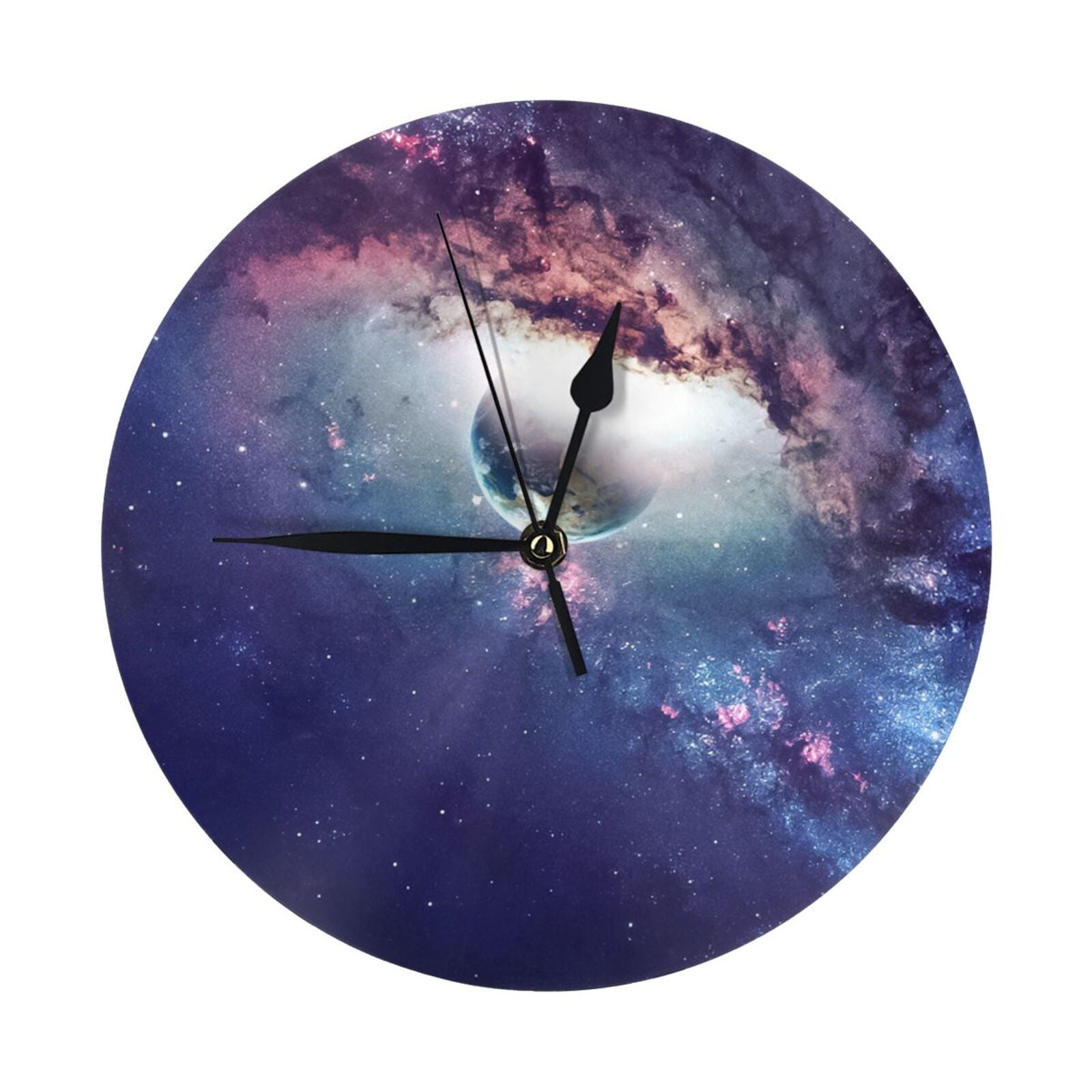 Wall Clock, Planets Stars And Galaxies Wall Clocks Battery Operated ...