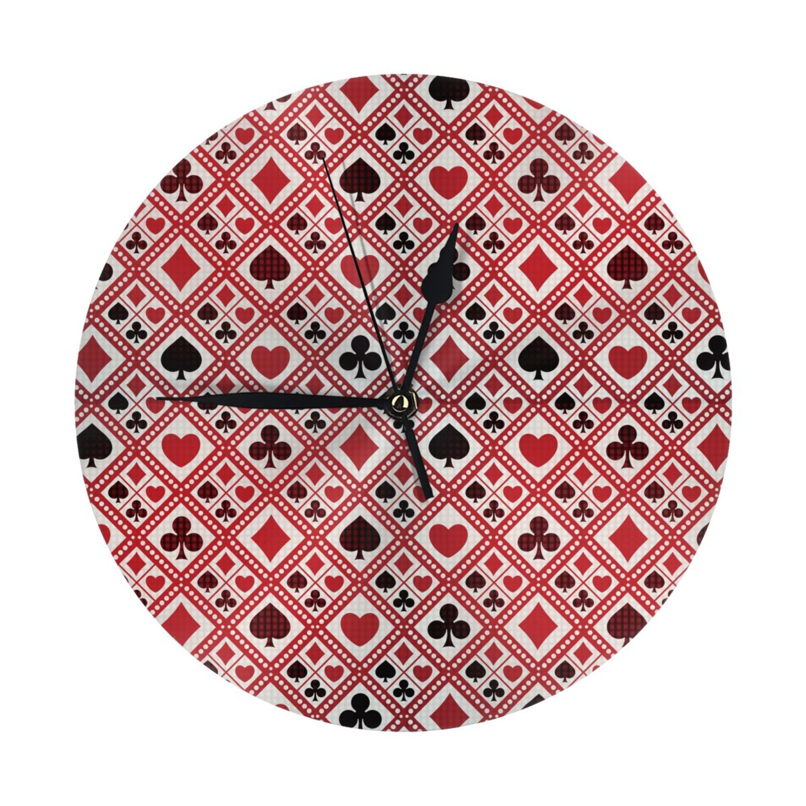 Wall Clock, Poker Wall Clocks Battery Operated Silent Kitchen Office ...