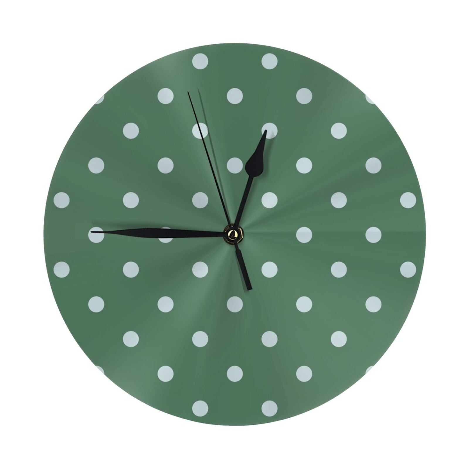 Wall Clock, Polka dot green Wall Clocks Battery Operated Silent Kitchen ...