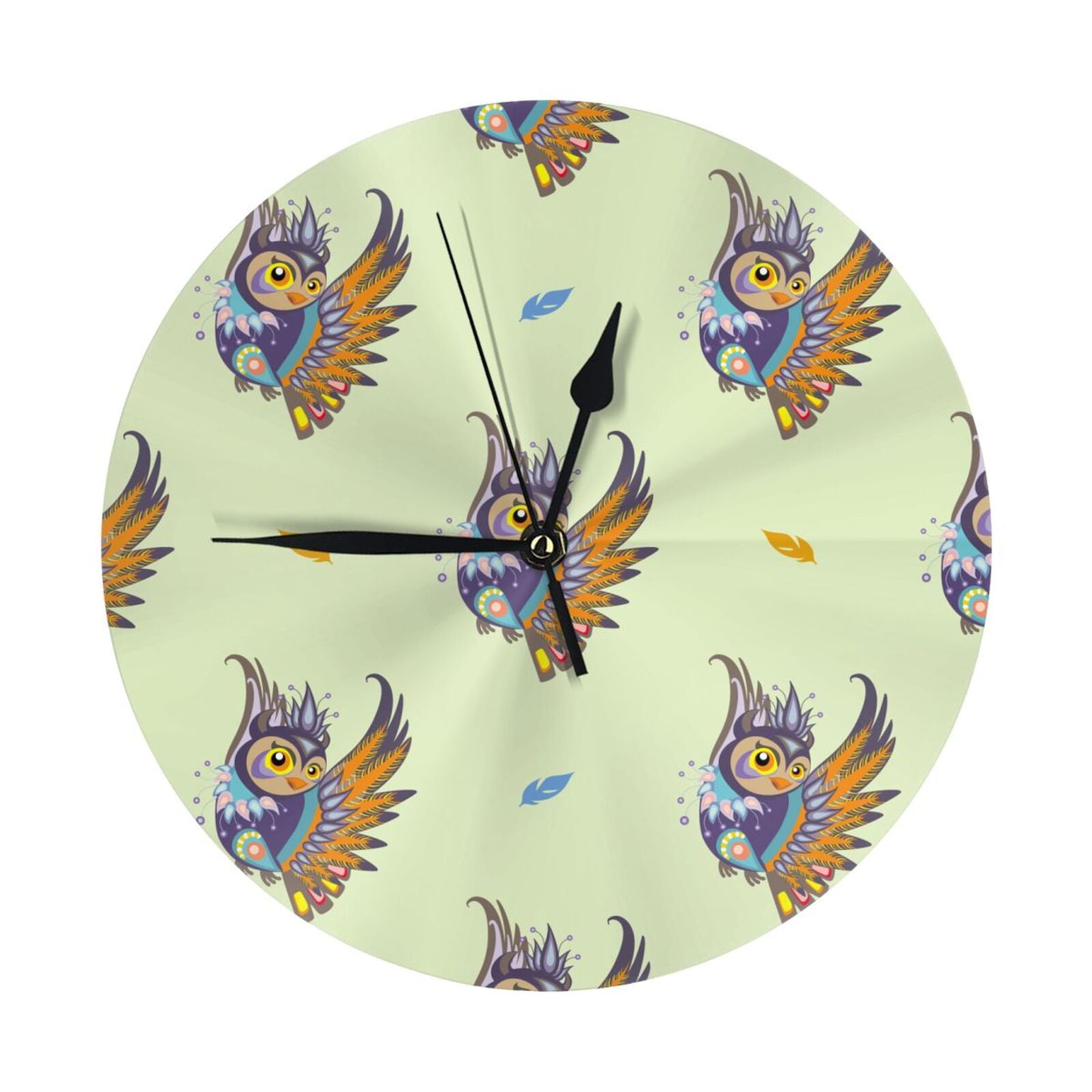 Wall Clock, Quirky Owl Wall Clocks Battery Operated Silent Kitchen ...