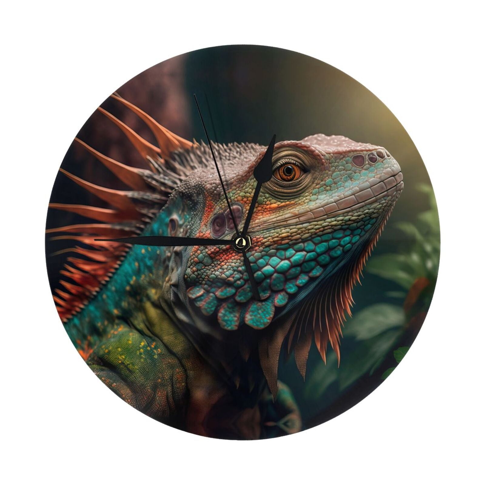 Wall Clock, Realistic Colorful Chameleon Wall Clocks Battery Operated ...