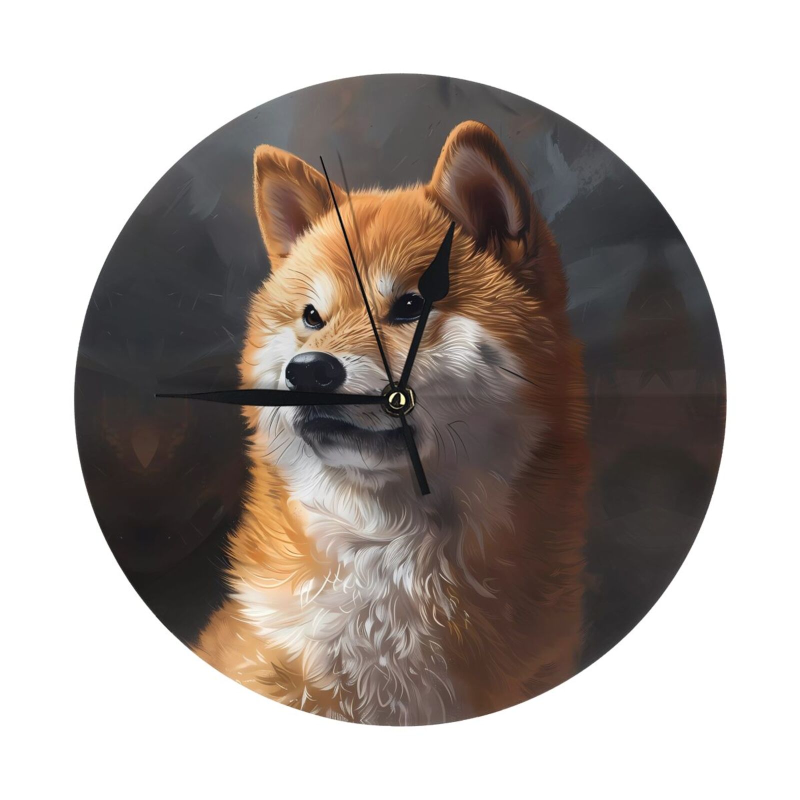 Wall Clock, Regal Shiba Inu Wall Clocks Battery Operated Silent Kitchen ...