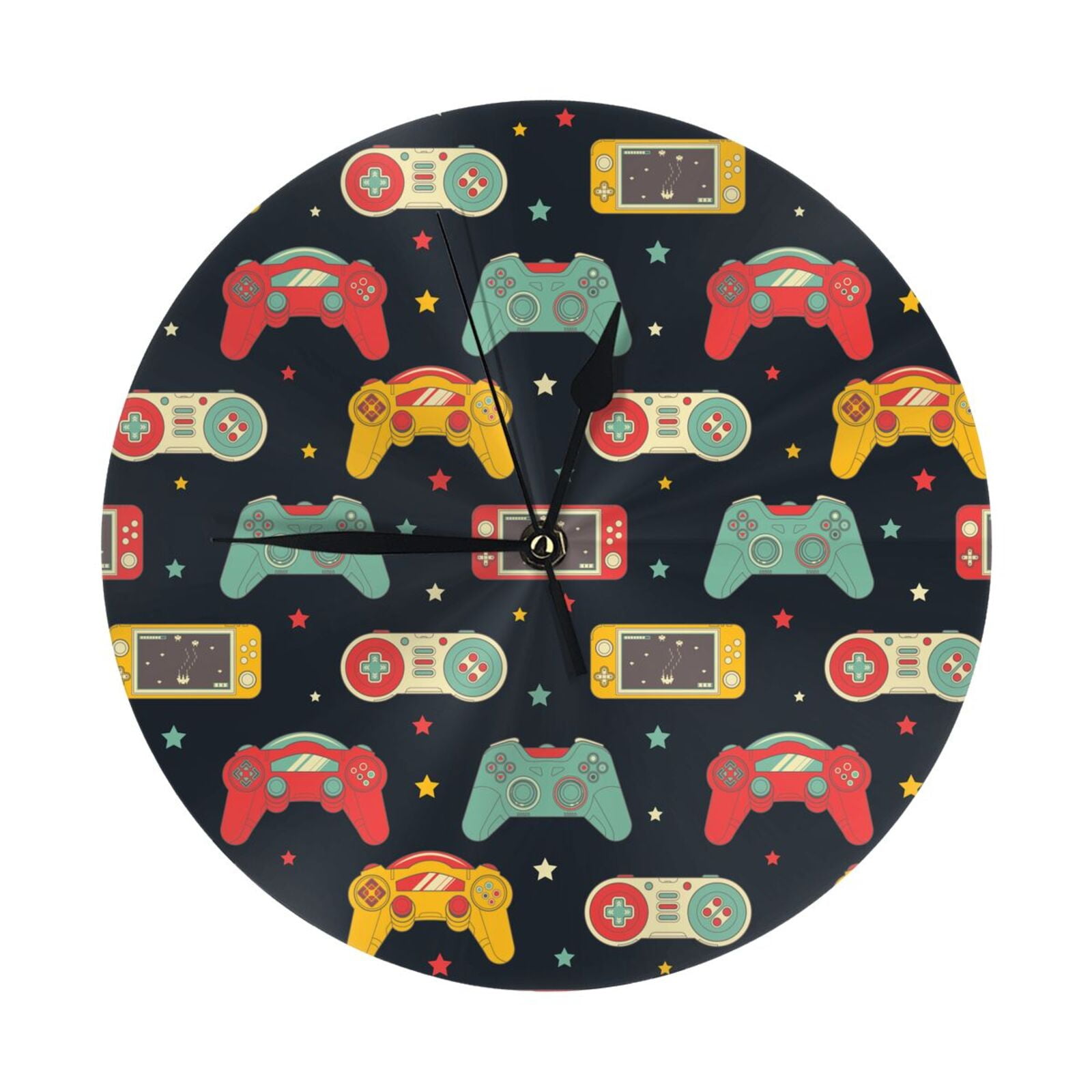 Wall Clock Retro Video Game Wall Clocks Battery Operated, Modern Wall ...