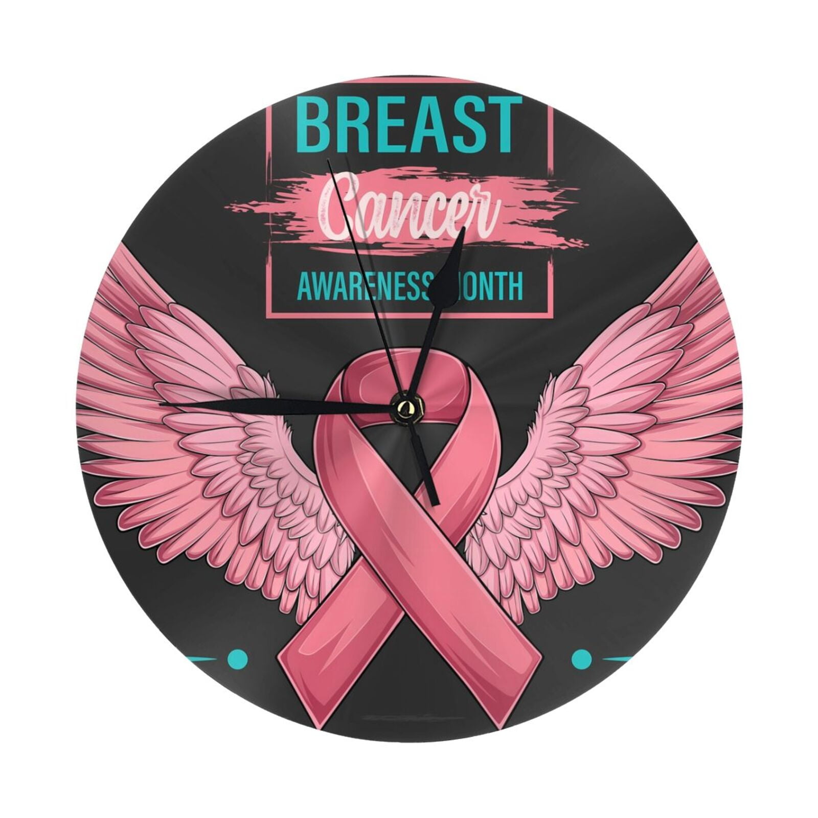 Wall Clock, Ribbon With Angel Wings Wall Clocks Battery Operated Silent ...