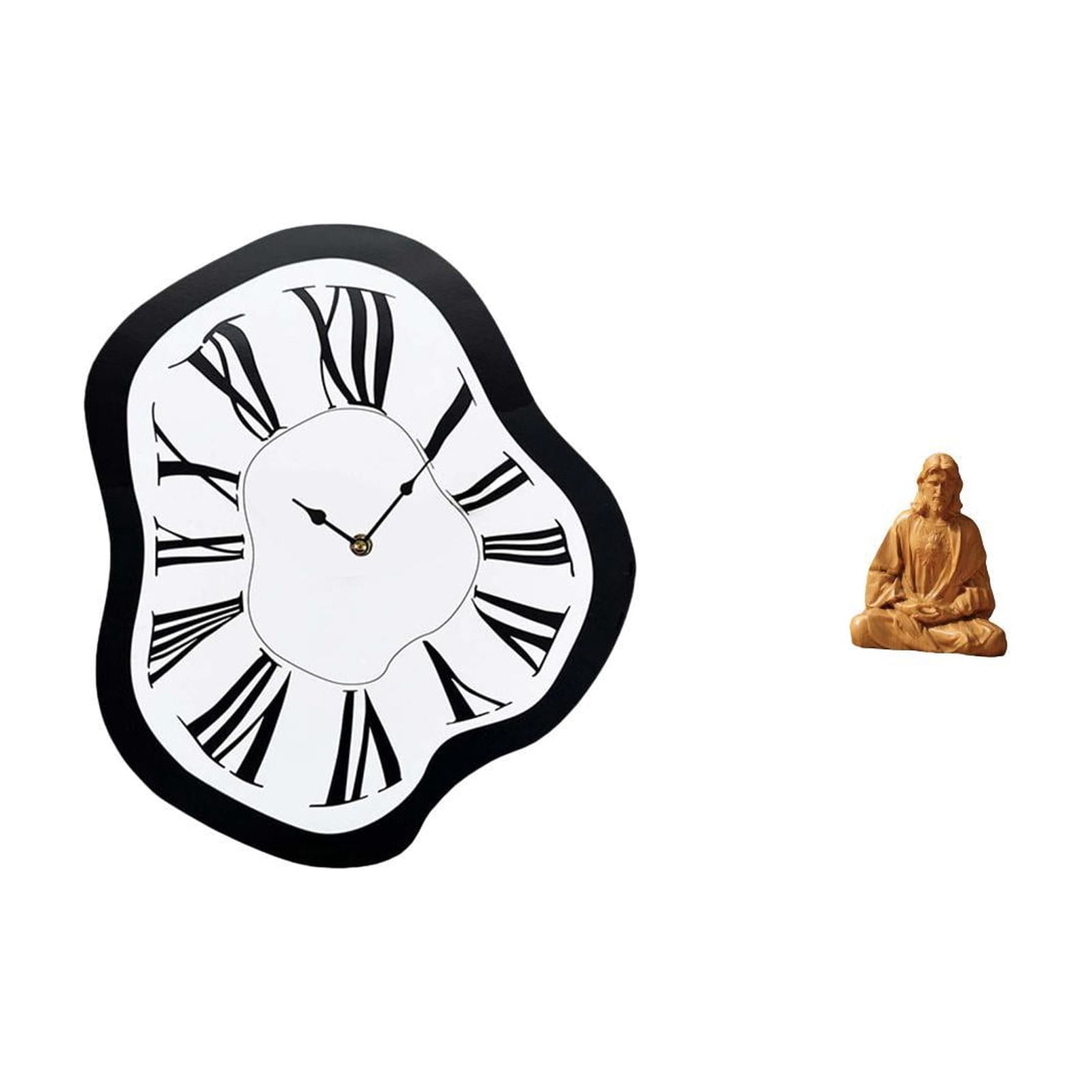 Wall Clock Roman Numeral Clock Sacred Heart of Jesus Statue Acrylic ...