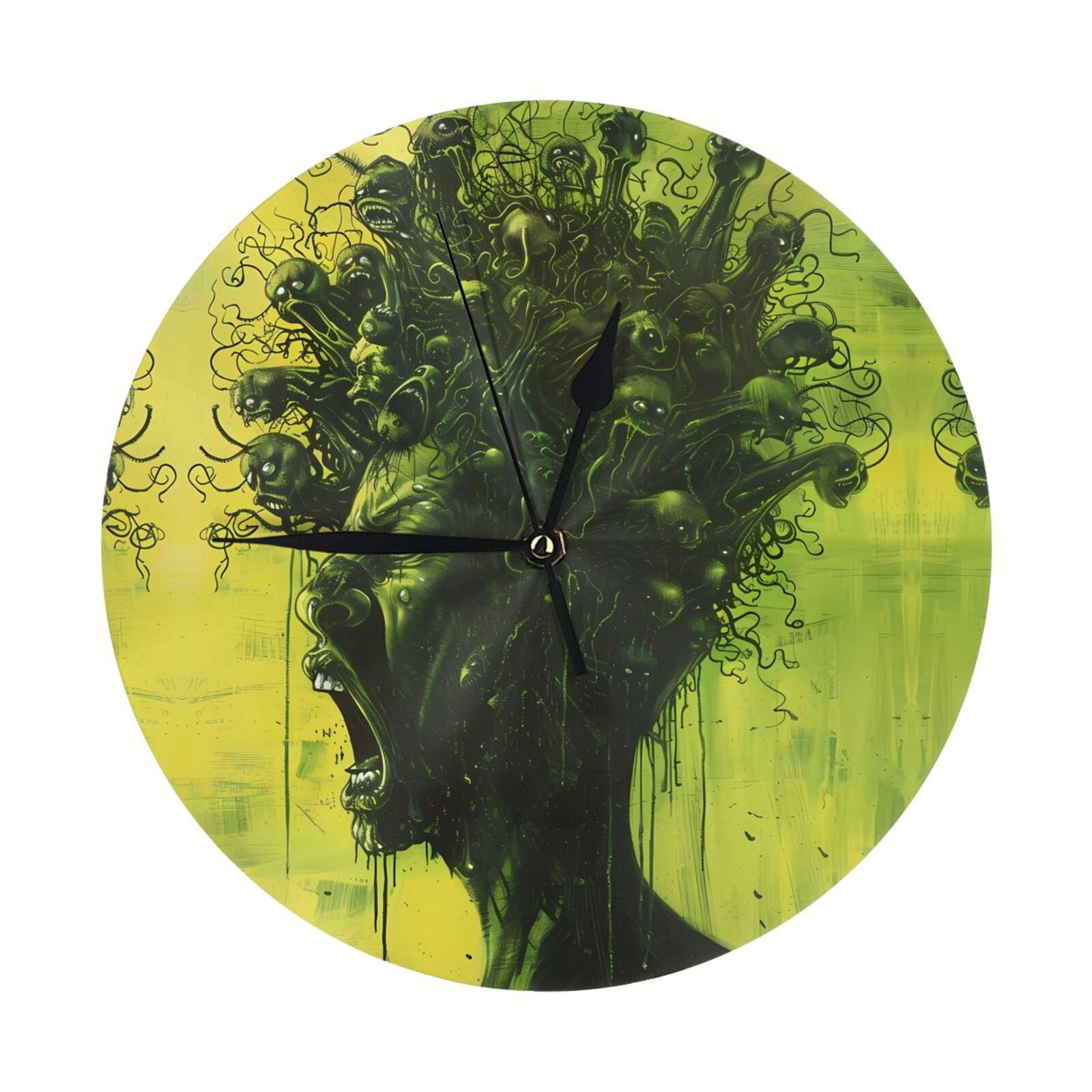 Wall Clock, Screaming Horror Art Wall Clocks Battery Operated Silent ...
