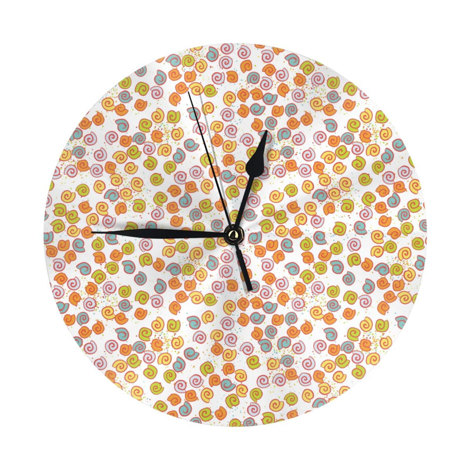 Wall Clock, Seashell colorful Wall Clocks Battery Operated Silent ...