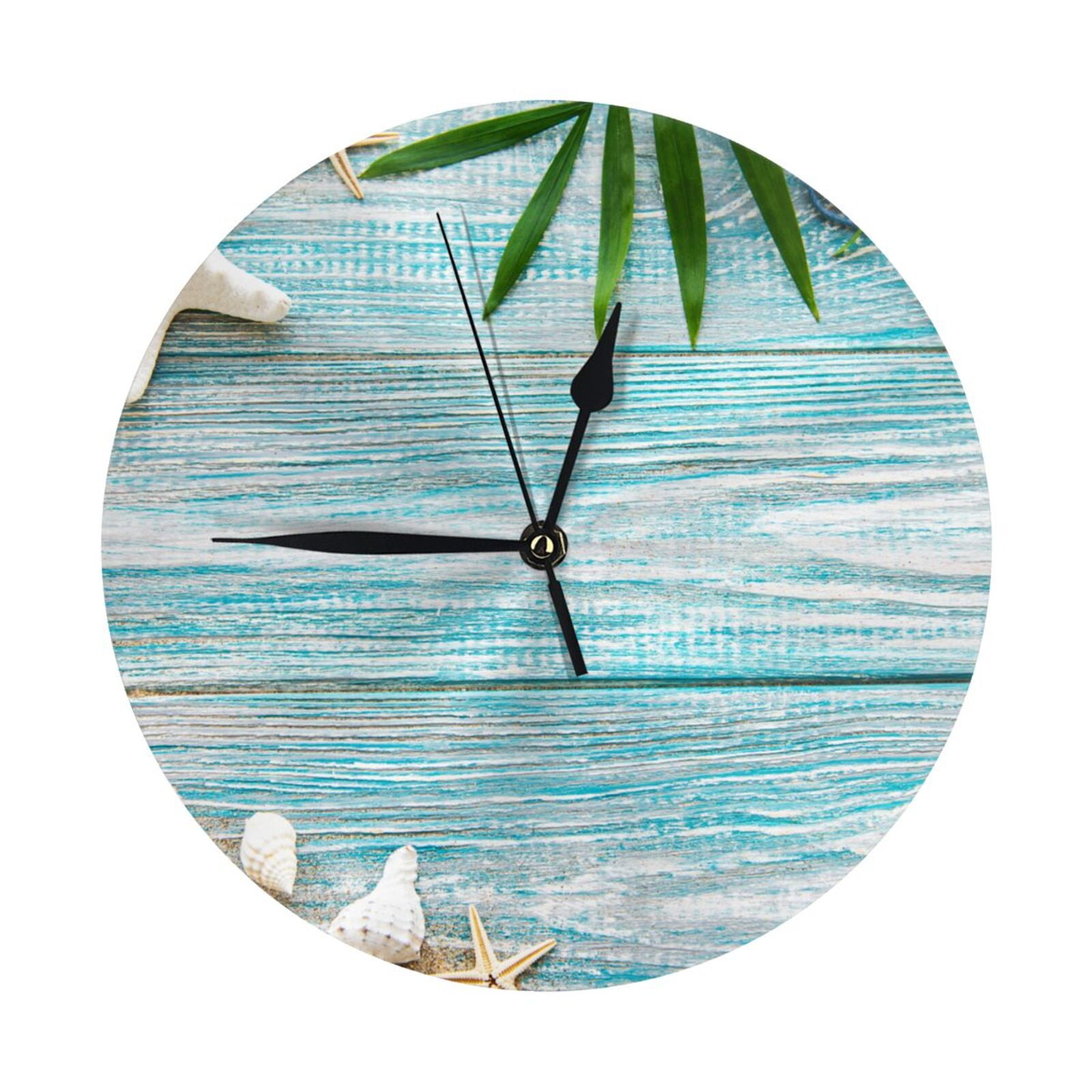 Wall Clock, Seashells on Sand Wall Clocks Battery Operated Silent ...