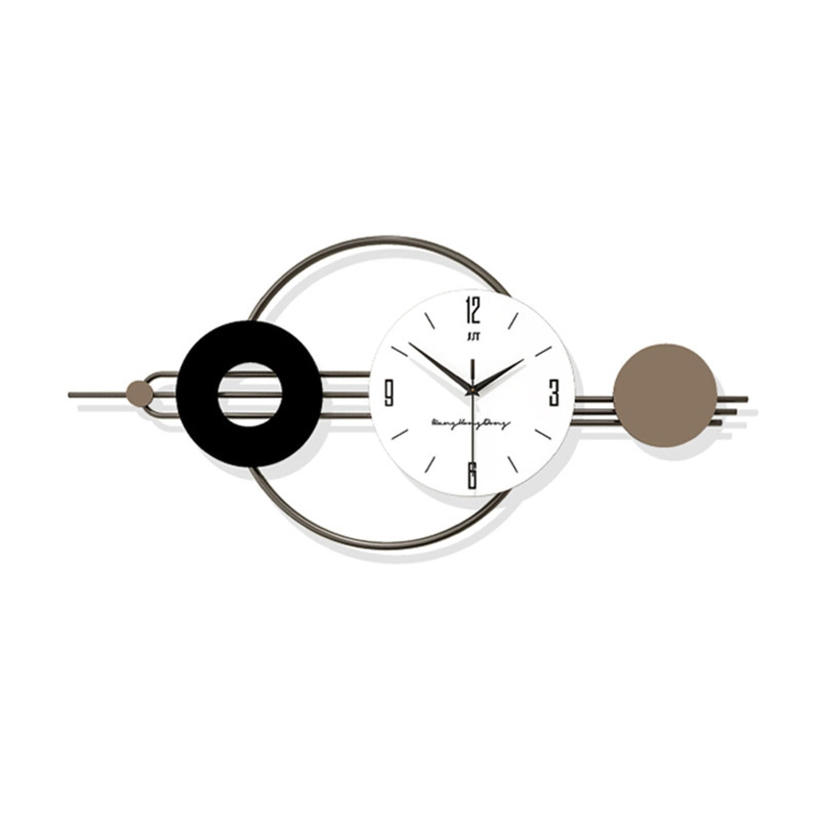 Wall Clock, Silent Clocks with Pendulum, Metal Frame Decorative Wall ...