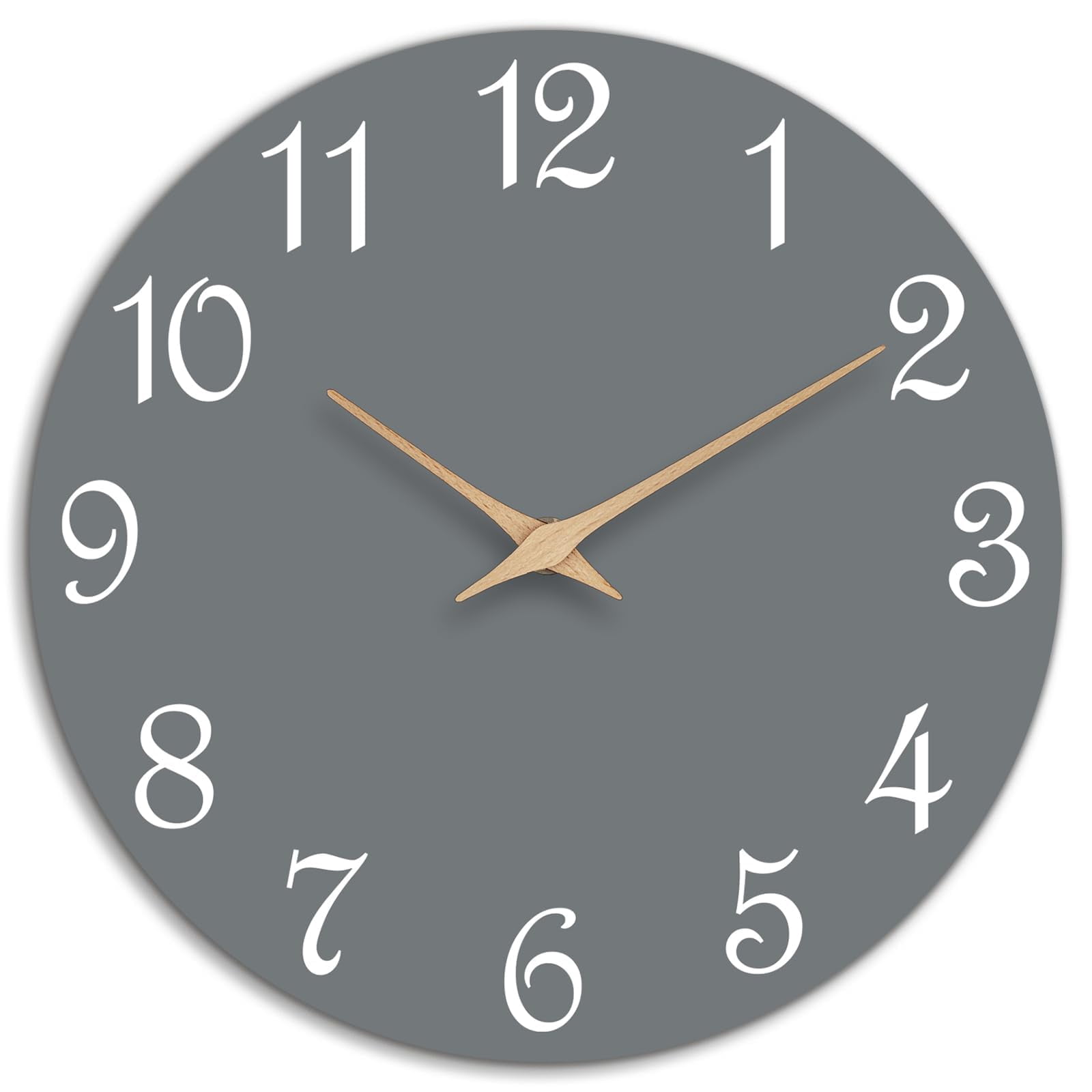 Wall Clock Silent Non Ticking Decorative For Bedroom Bathroom Office ...