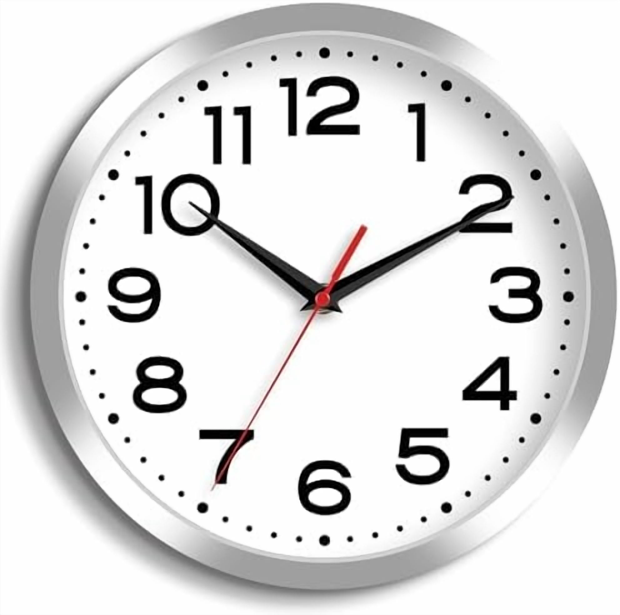 Wall Clock Silent Non-Ticking Modern Clock Battery Operated 8 Inch ...