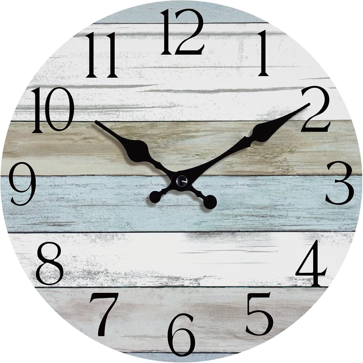 Wall Clock, Silent Non Ticking Wall Clocks Battery Operated, Rustic ...