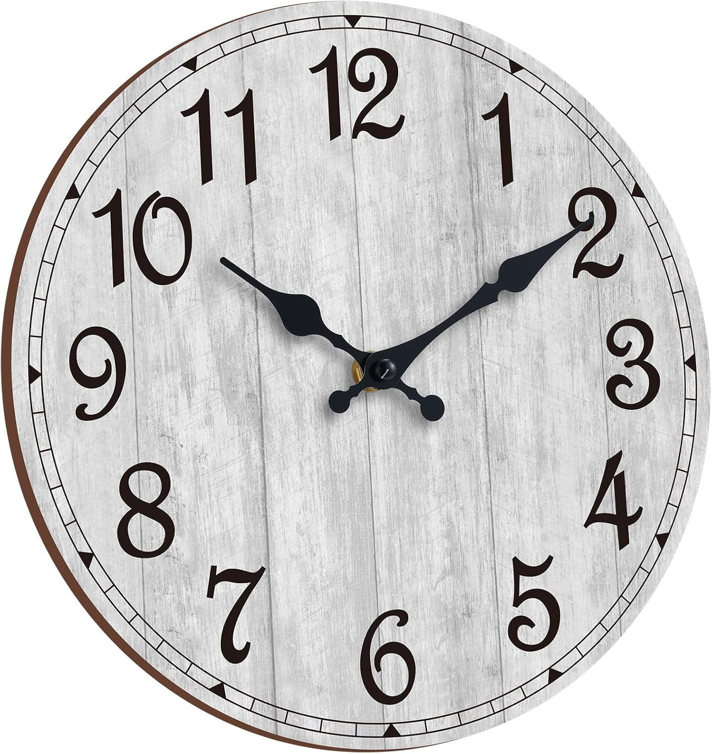 Wall Clock, Silent Non Ticking Wall Clocks Battery Operated, Rustic ...