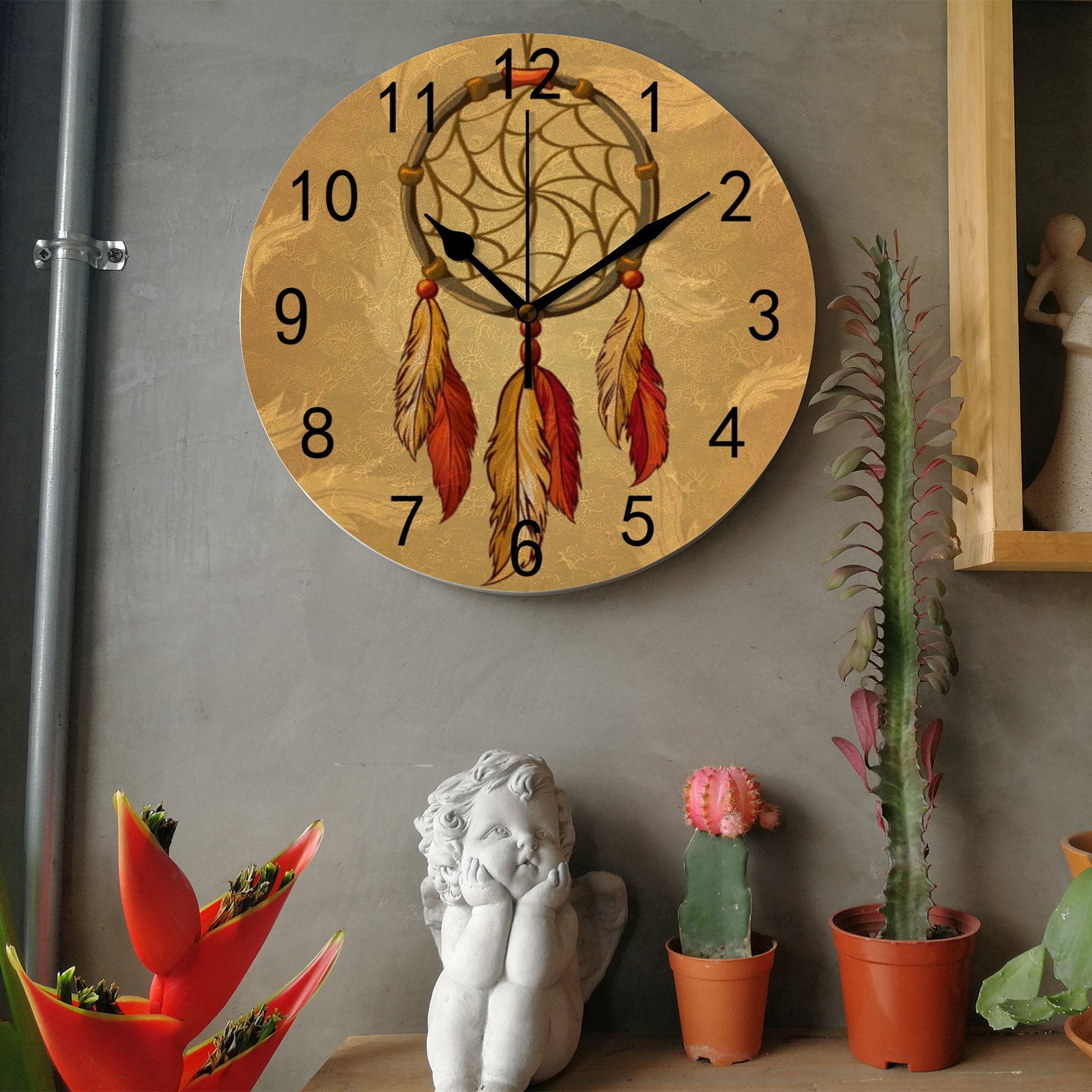 Wall Clock Silent NonTicking Quartz Battery Operated, Round Wall Clocks ...