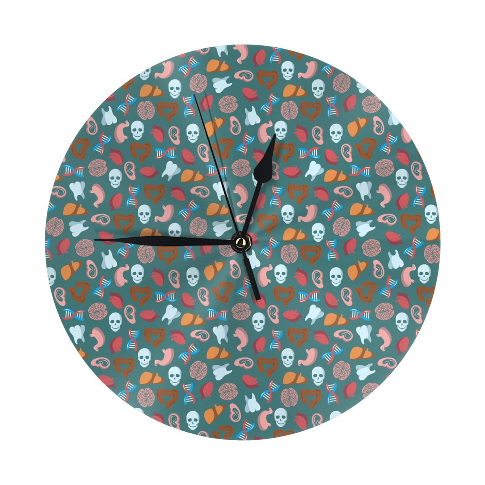 Wall Clock, Skull cute organ Wall Clocks Battery Operated Silent ...