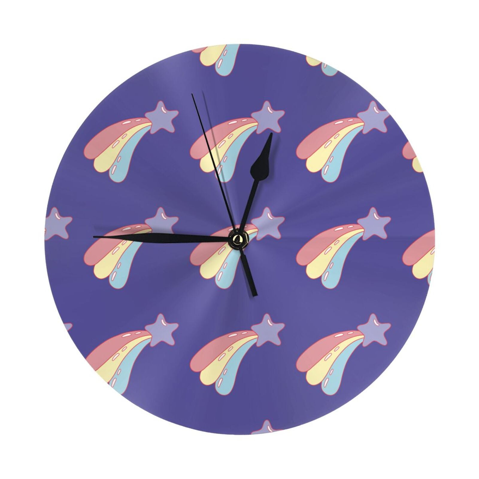 Wall Clock, Star with a tail Wall Clocks Battery Operated Silent ...
