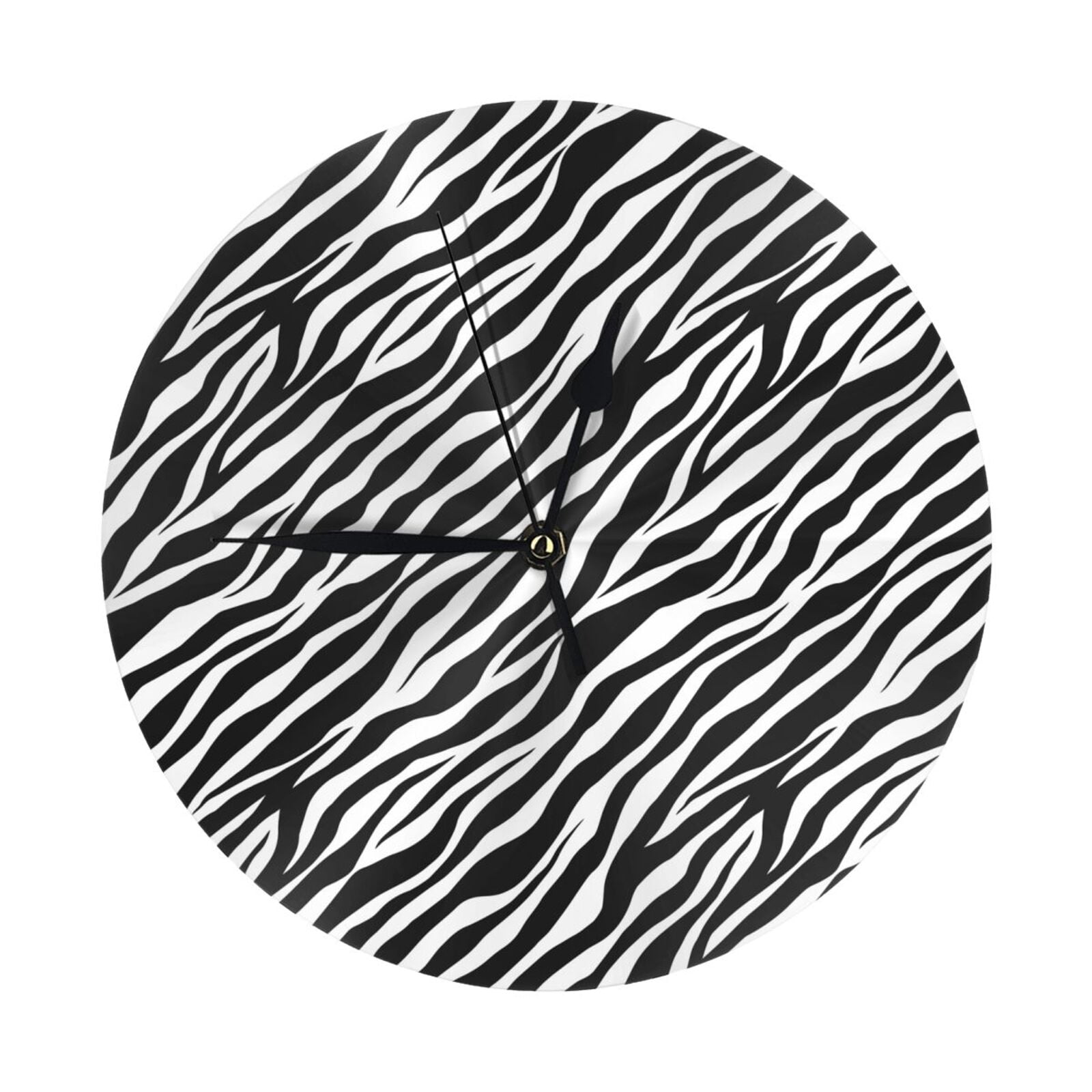 Wall Clock, Stylish zebra print Wall Clocks Battery Operated Silent ...