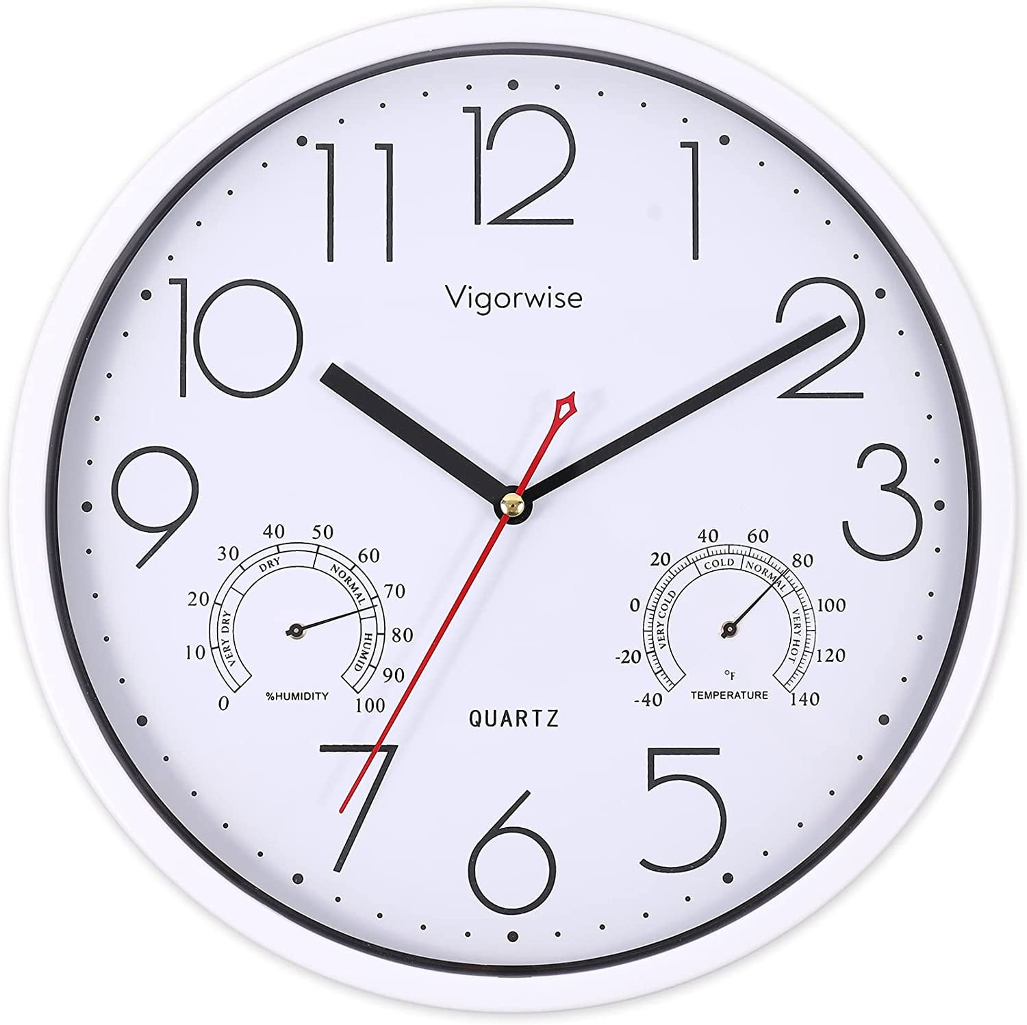 Wall Clock, Sweep Silent Movement Accurate Clocks with Temperature ...