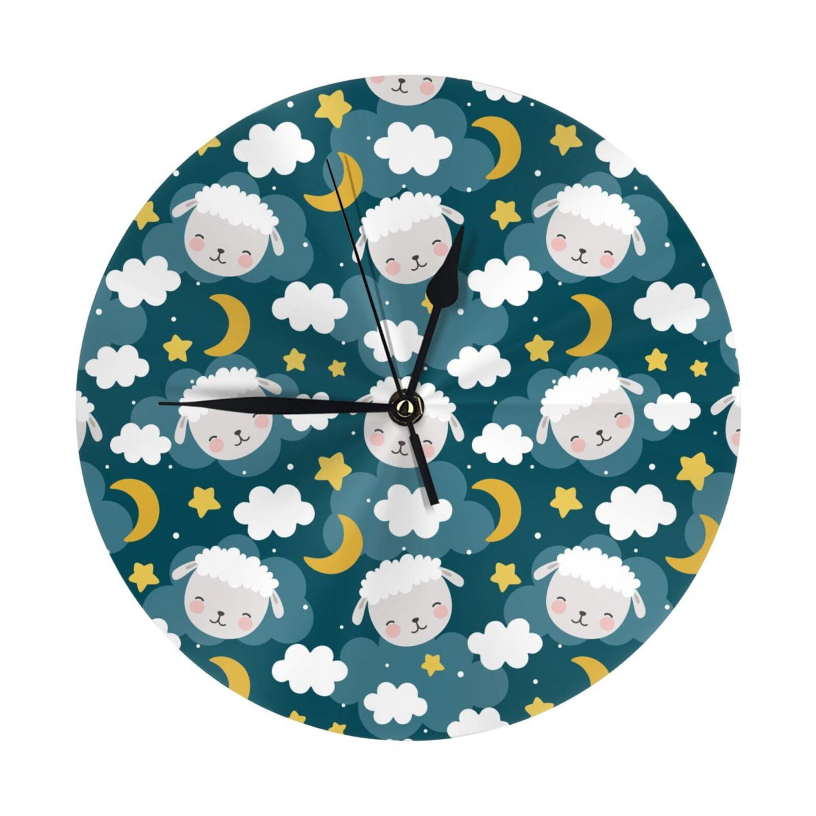 Wall Clock, Sweet Dream Lamb Wall Clocks Battery Operated Silent ...