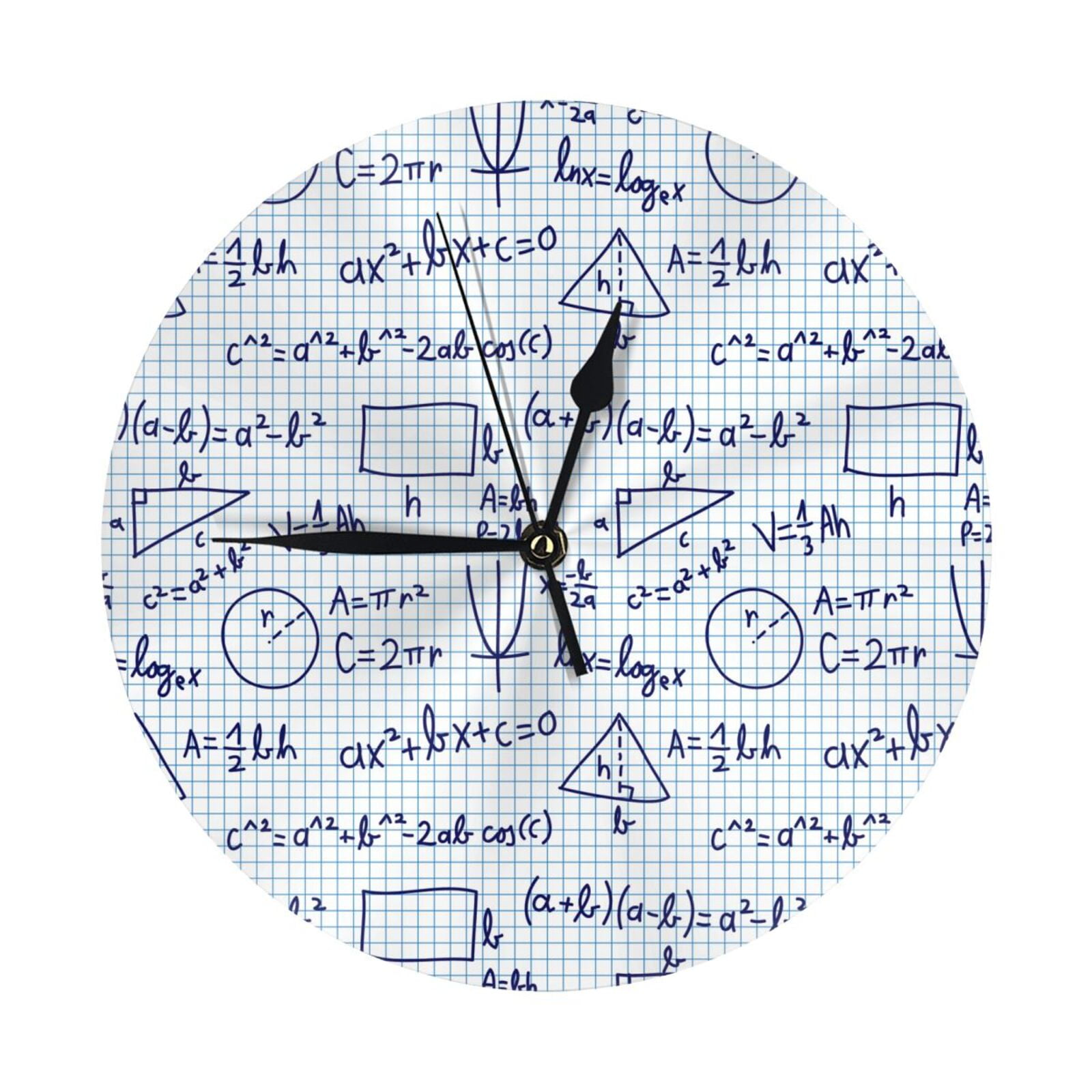 Wall Clock, Tasteful Math equation Wall Clocks Battery Operated Silent Kitchen Office Wall Clock ...