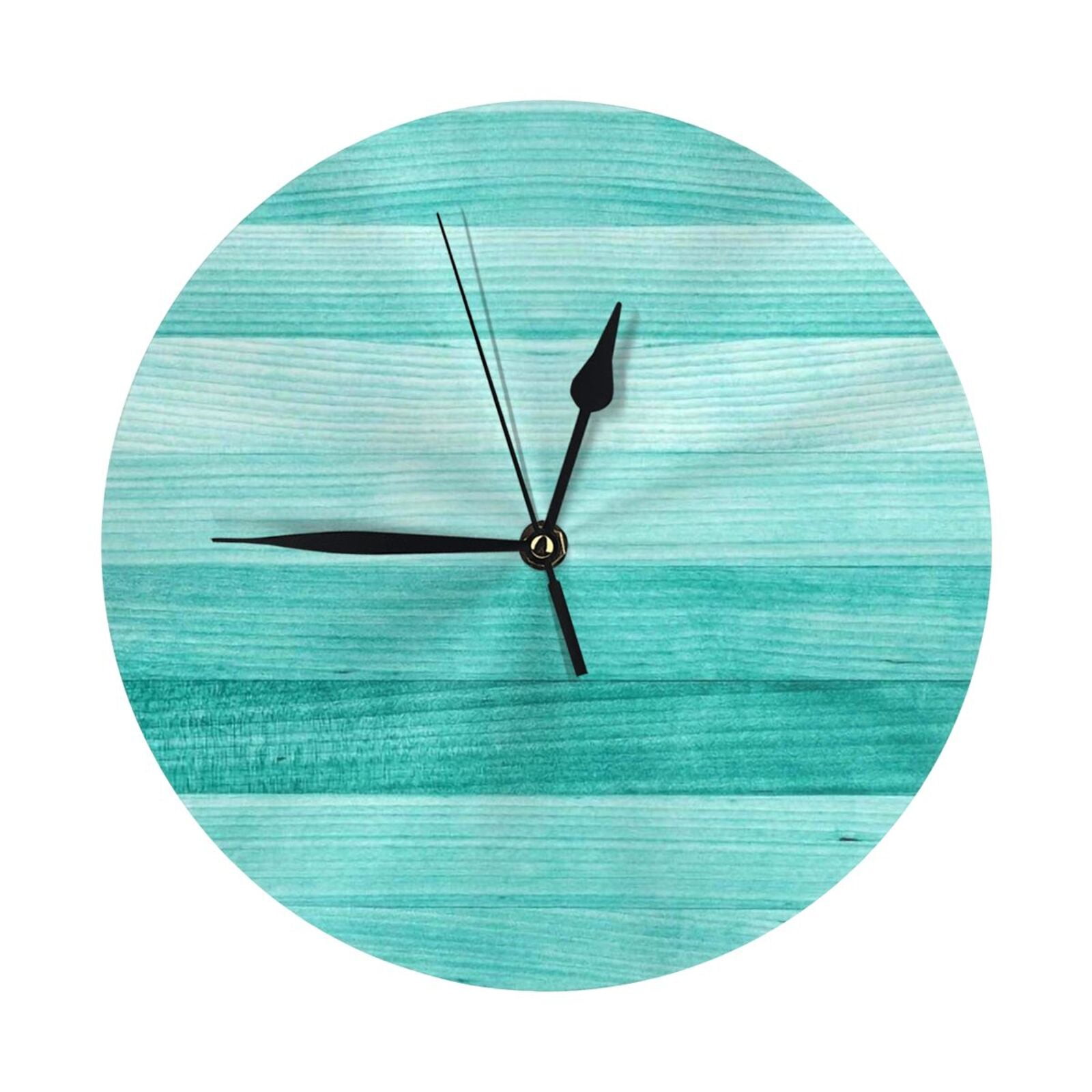 Wall Clock, Teal Turquoise Wall Clocks Battery Operated Silent Kitchen ...