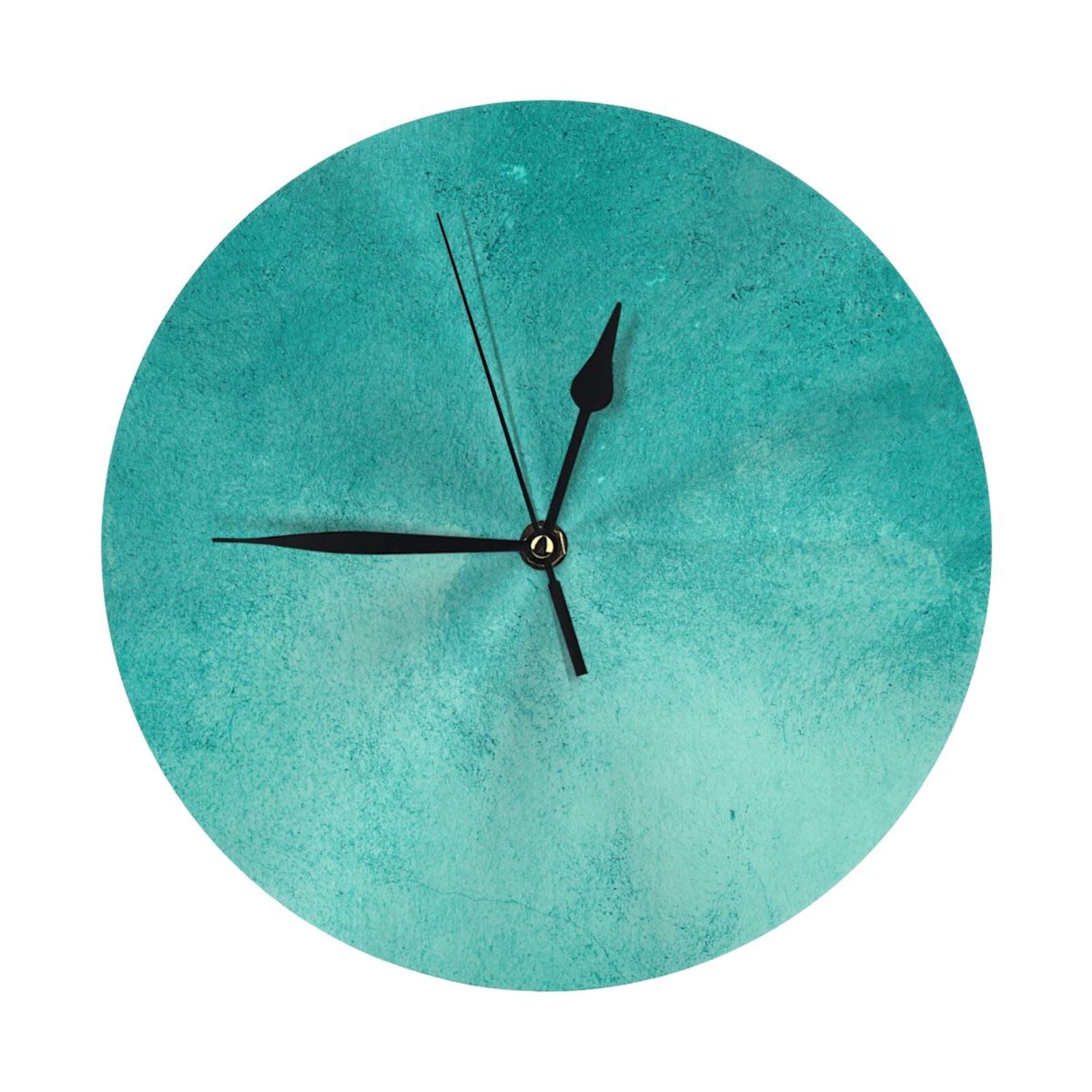 Wall Clock, Teal Turquoise1 Wall Clocks Battery Operated Silent Kitchen ...