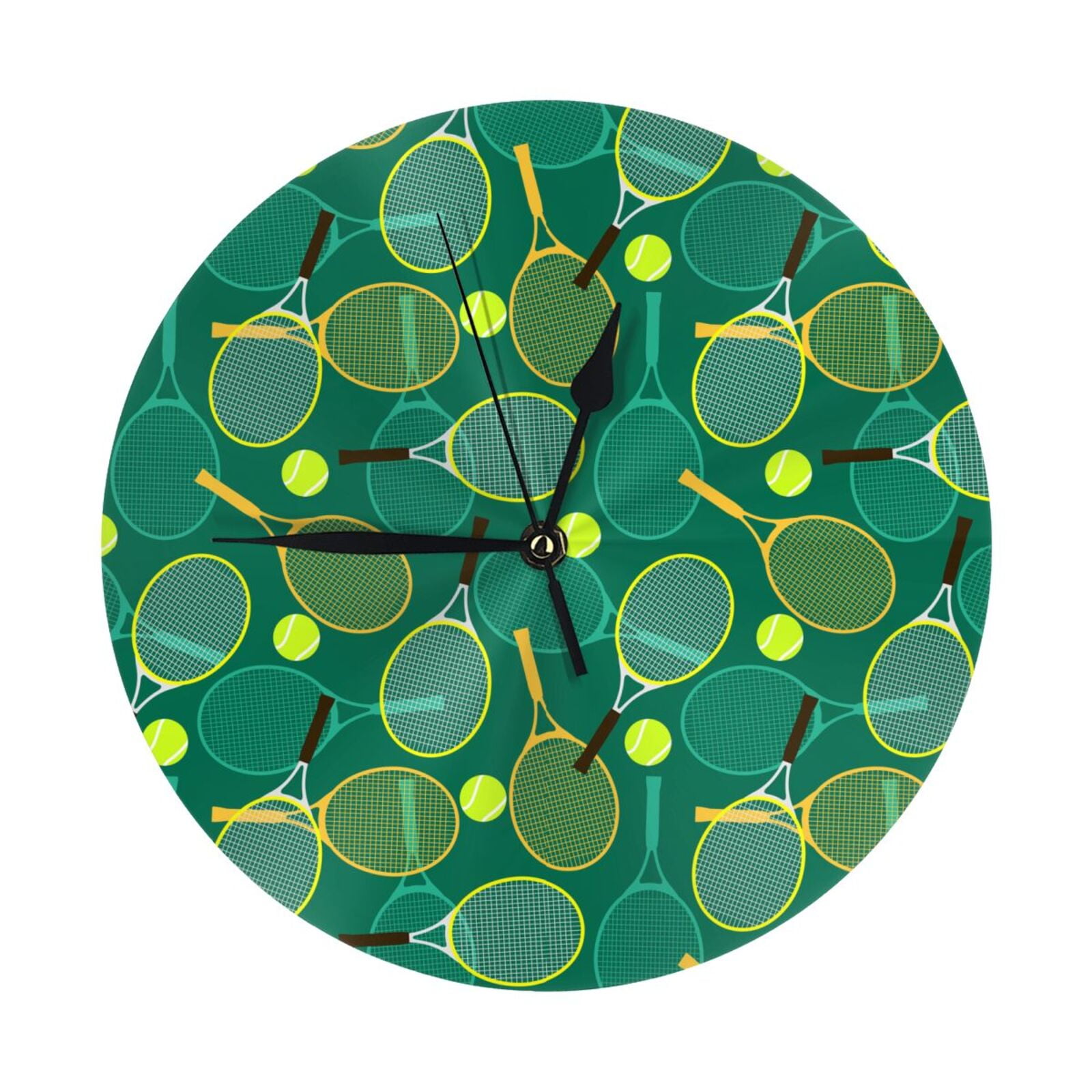 Wall Clock Tennis Rackets and Balls Wall Clocks Battery Operated ...