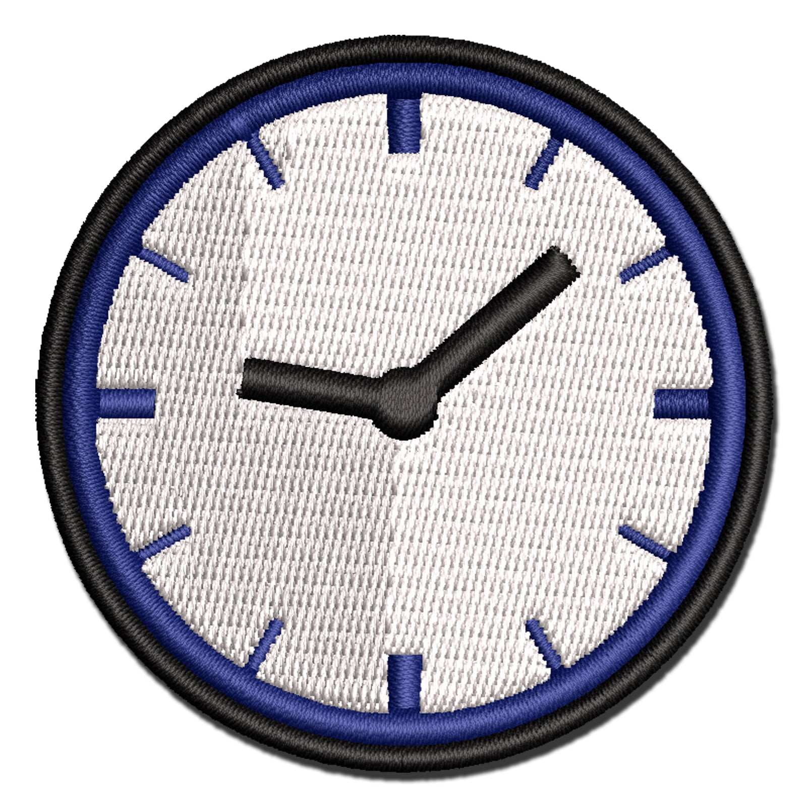 Wall Clock Time Applique Multi-Color Embroidered Hook & Loop Patch - 2. ...