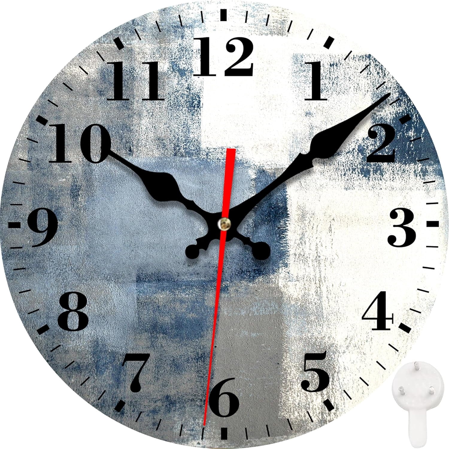 Wall Clock, Tree Annual Rings Silent Non Ticking Battery Operated Round ...