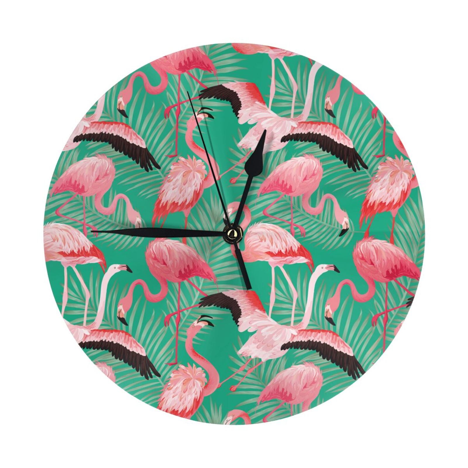 Wall Clock Tropical Flamingo A Wall Clocks Battery Operated, Modern ...