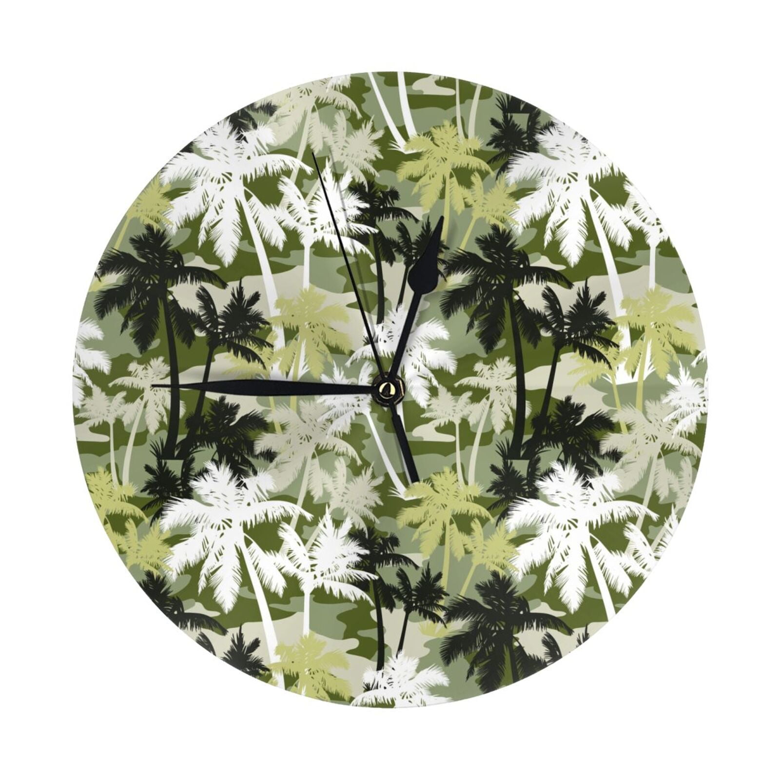 Wall Clock, Tropical Jungle Camouflage Wall Clocks Battery Operated ...