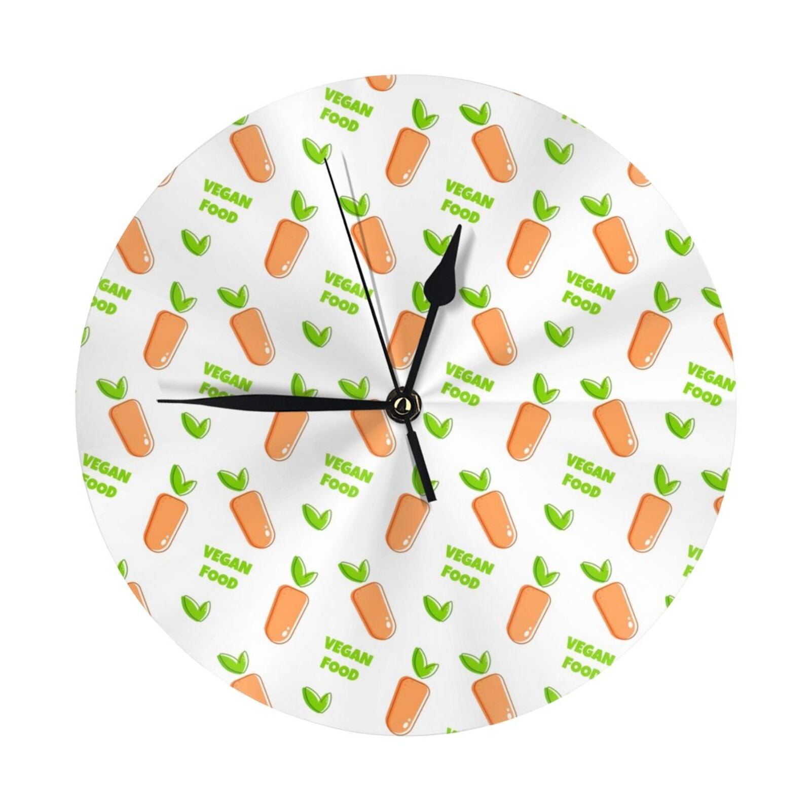 Wall Clock, Vegan Fruit Carrot Wall Clocks Battery Operated Silent ...