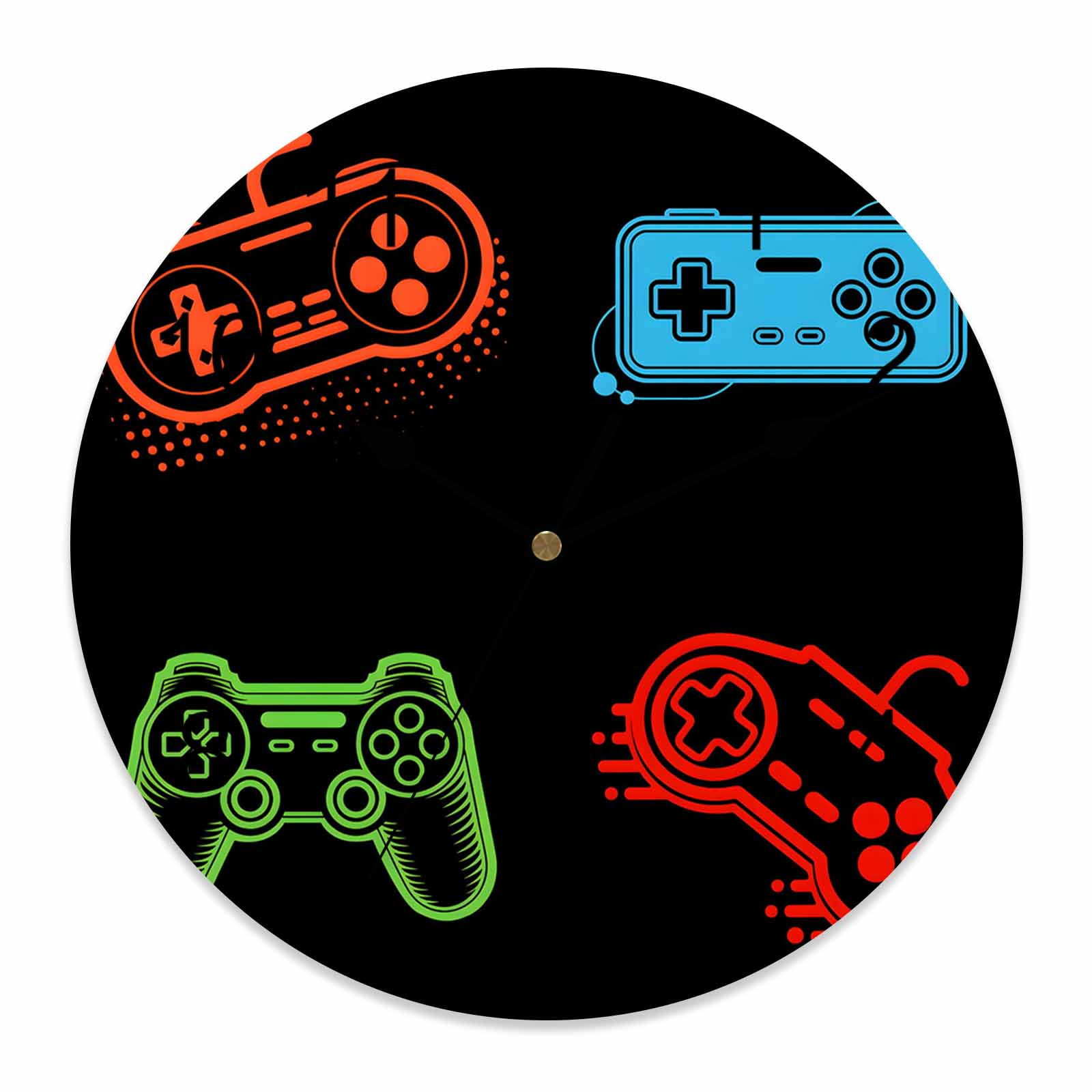 Wall Clock Video Games Clocks PVC Silent Non-Ticking Battery Operated ...