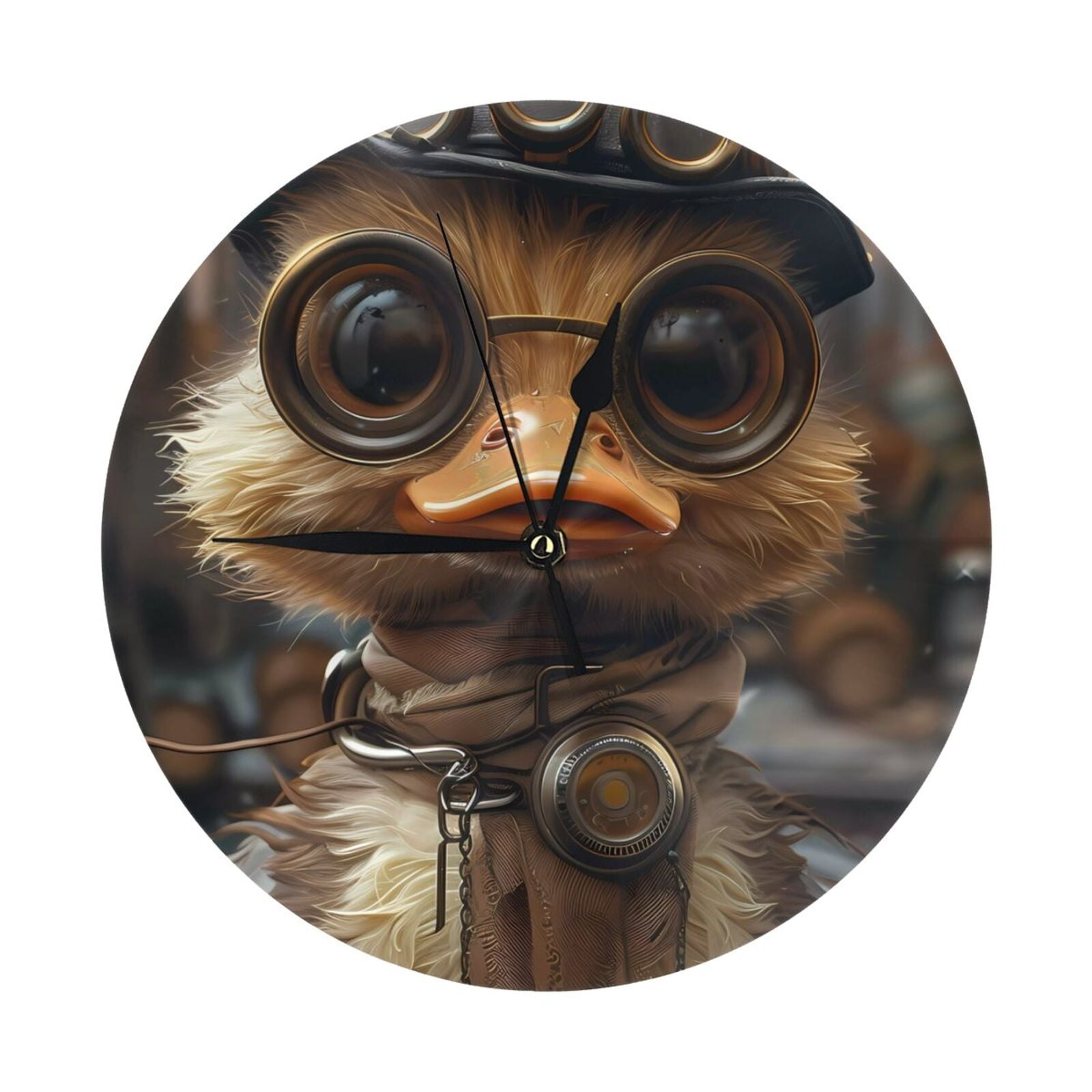 Wall Clock, Vintage Gentleman Duck Wall Clocks Battery Operated Silent ...