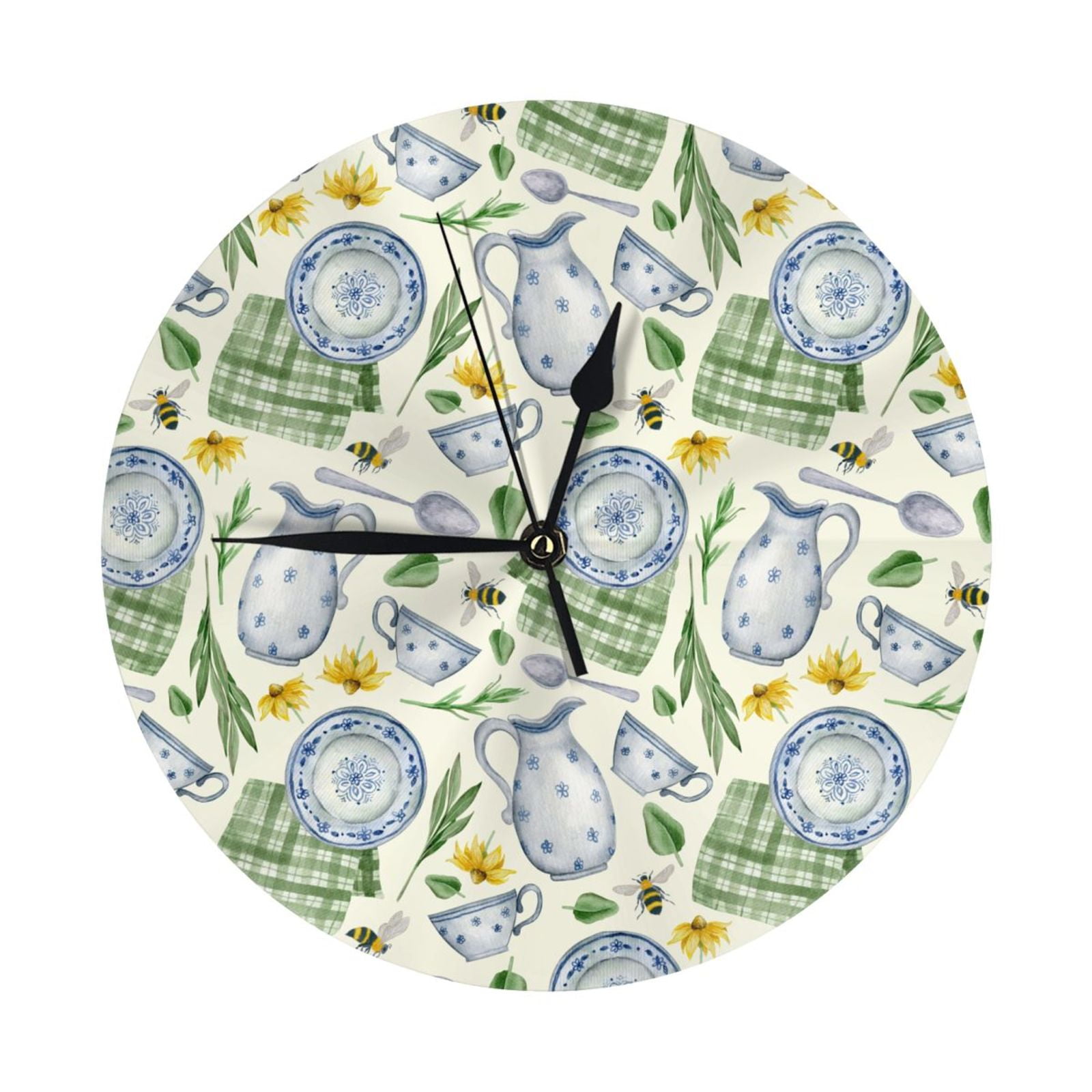 Wall Clock, Vintage Utensils Wall Clocks Battery Operated Silent ...