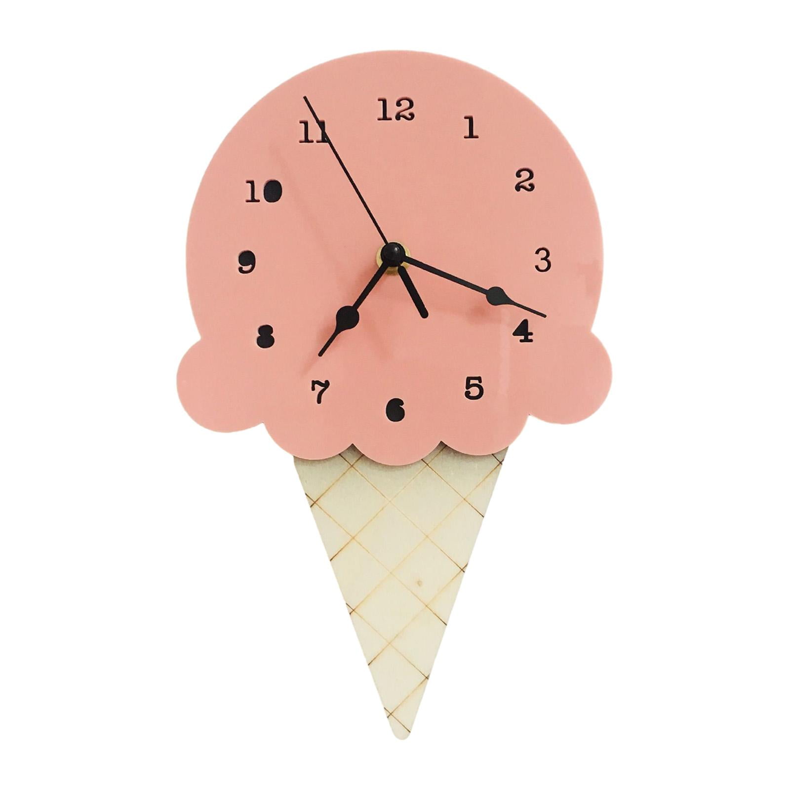 Wall Clock, Wall Decorative Clock, Household, Simple, Ice Cream Shaped ...